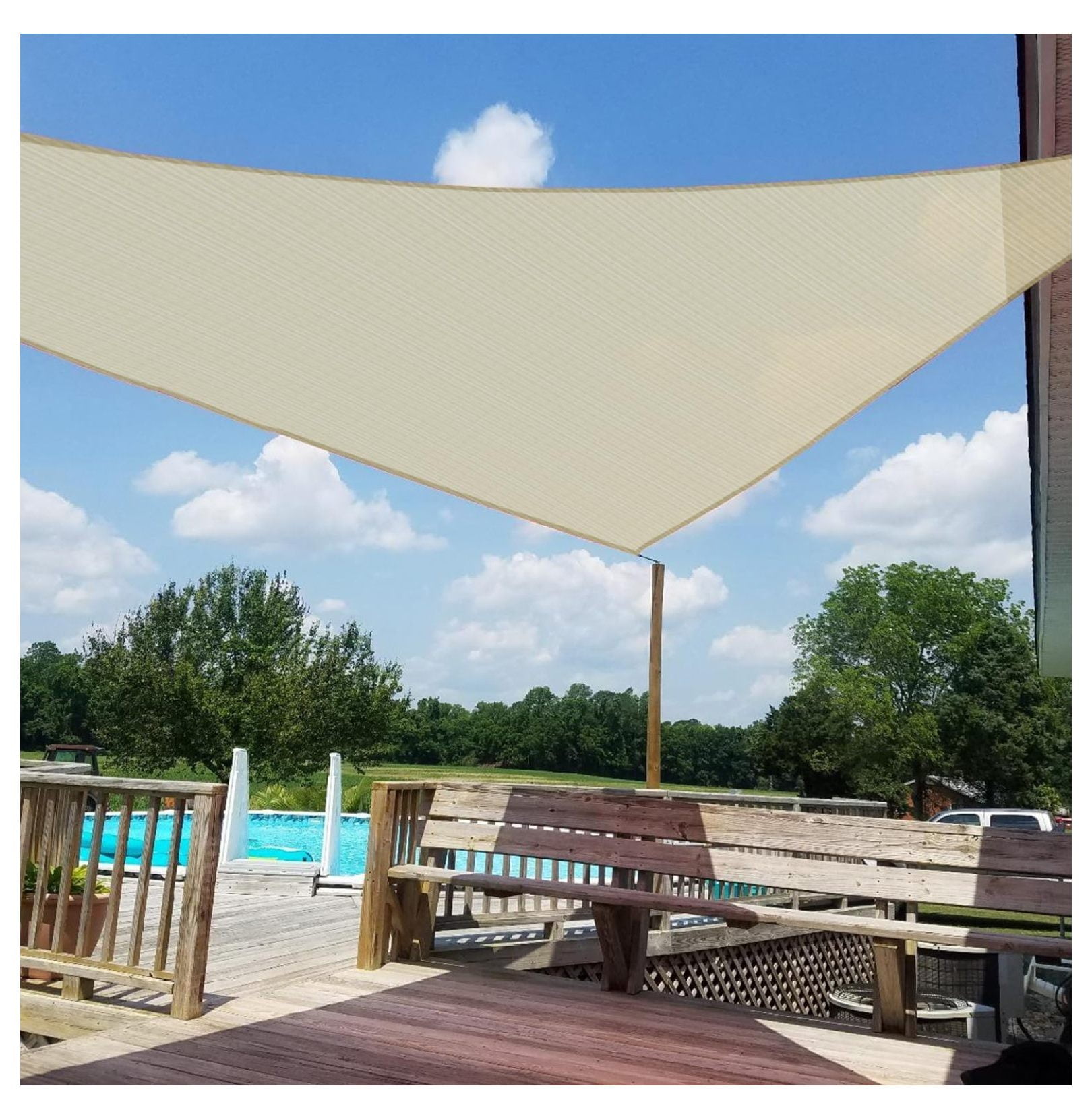13' x 13' x 13' Sun Shade Sail Triangle Outdoor Canopy Cover UV Block ...
