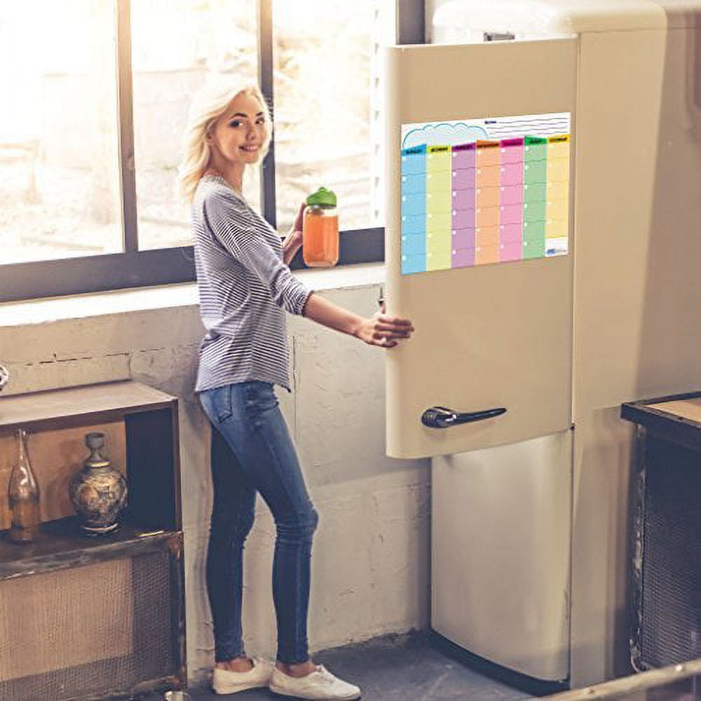 13 x 17-inch Dry Erase or Wet Erase Laminated Multi-Color Refrigerator ...