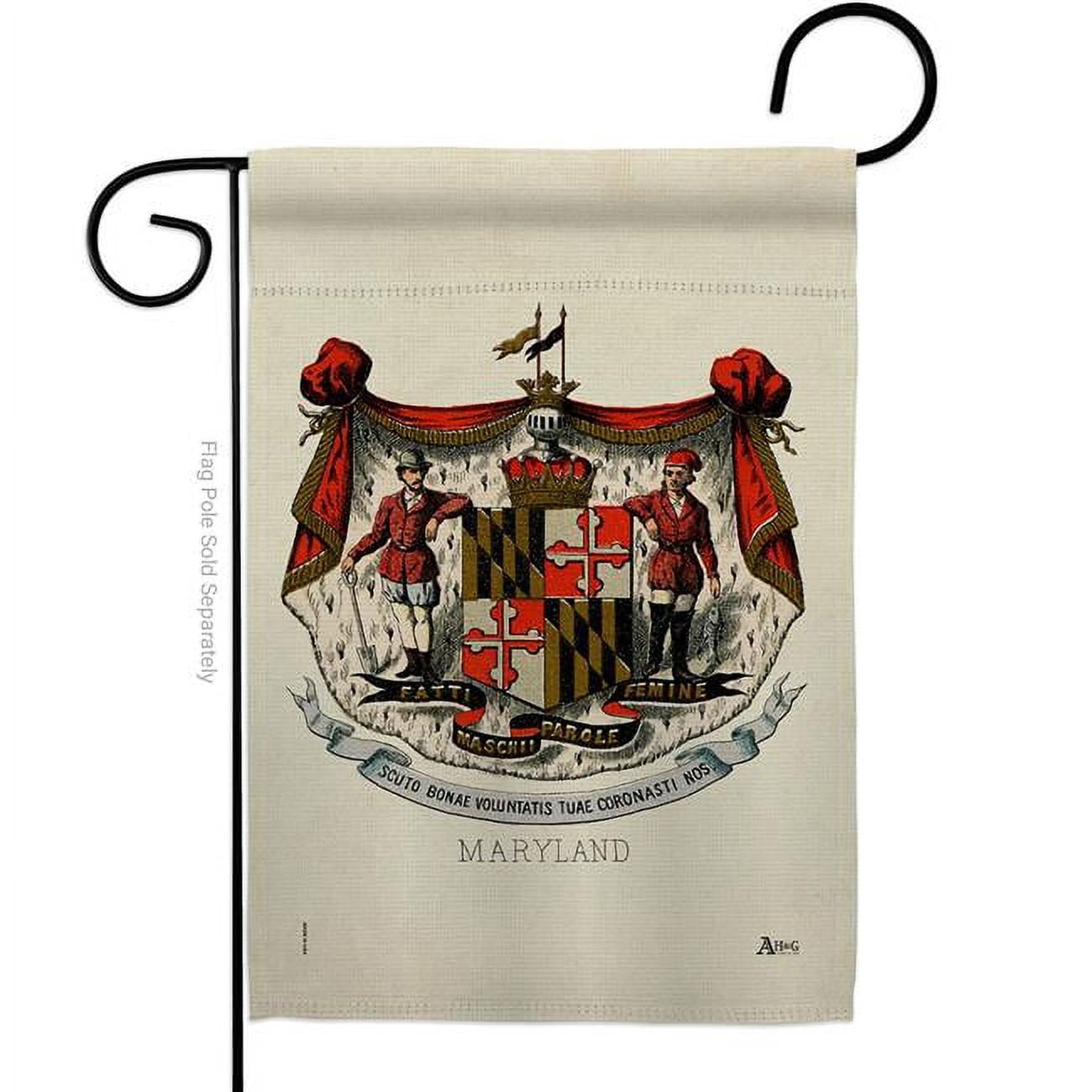 13 x 18.5 in. Cost of Arms Maryland Garden Flag with Americana States ...