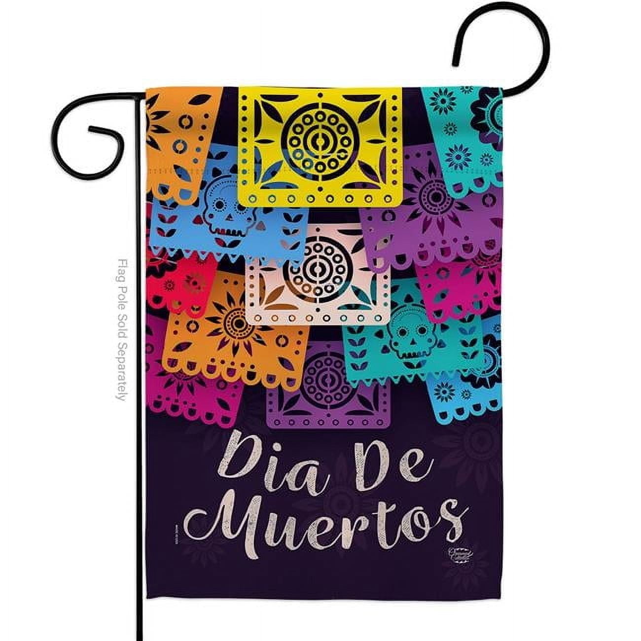 13 x 18.5 in. Dia De Muertos Garden Flag with Fall Day of Dead Double ...