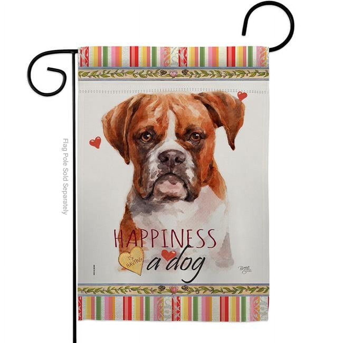13 x 18.5 in. Dog Boxer Happiness Double-Sided Decorative Vertical Garden Flag - Walmart.com