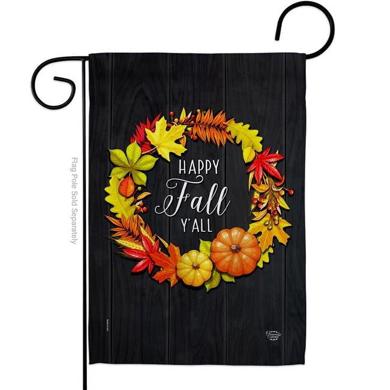 13 x 18.5 in. Fall Wreath Garden Flag with Harvest & Autumn Double ...