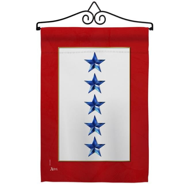 13 x 18.5 in. Five Blue Stars Garden Flag Set for Armed Forces Military ...