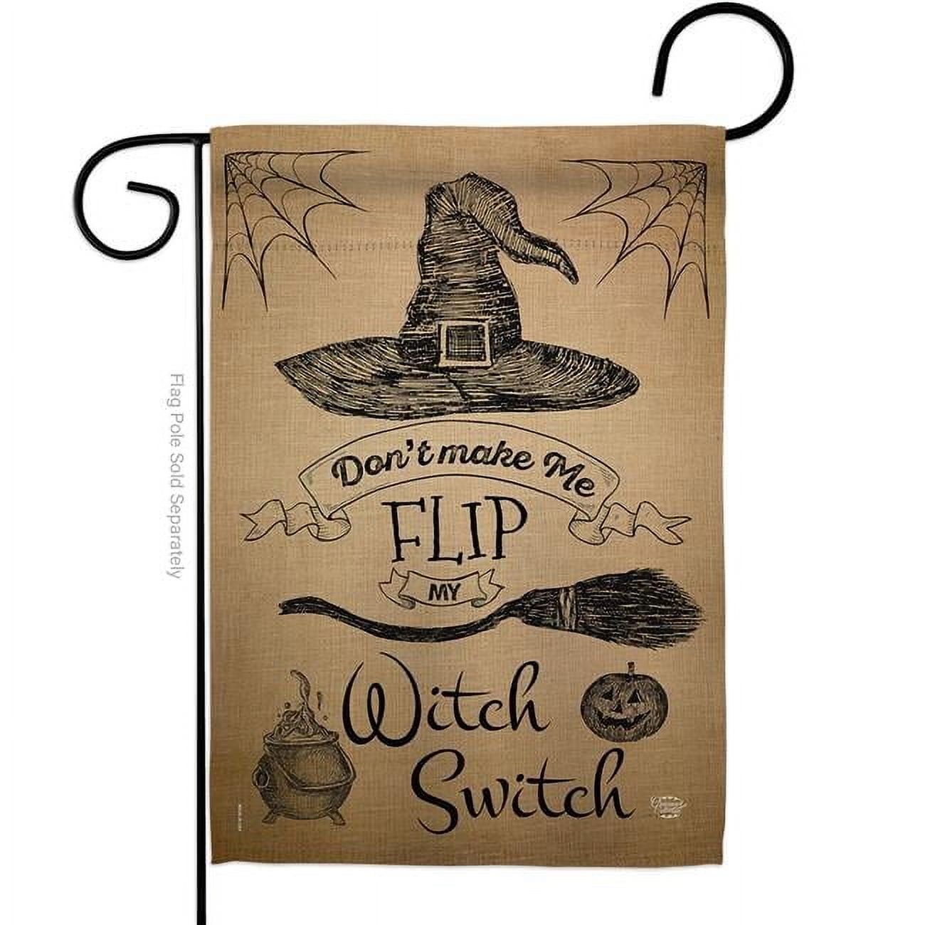 13 x 18.5 in. Flip my Witch Switch Garden Flag with Fall Halloween ...
