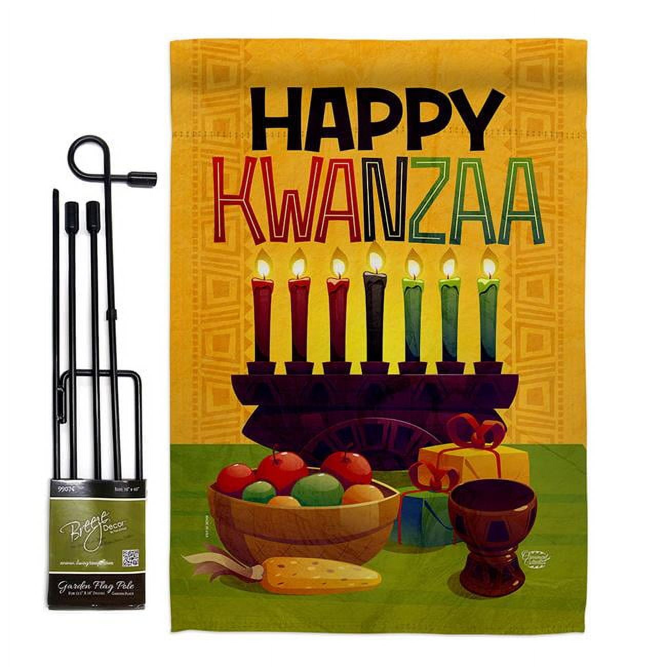 13 x 18.5 in. Harvest Kwanzaa Garden Flag Set for Black History Double ...