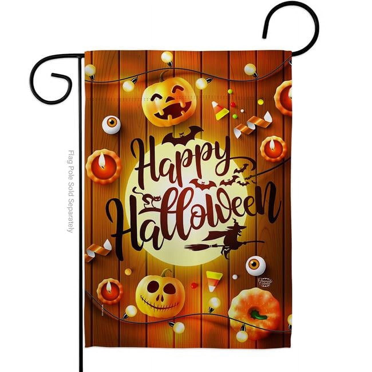 13 x 18.5 in. Lightful Halloween Garden Flag with Fall Double-Sided ...