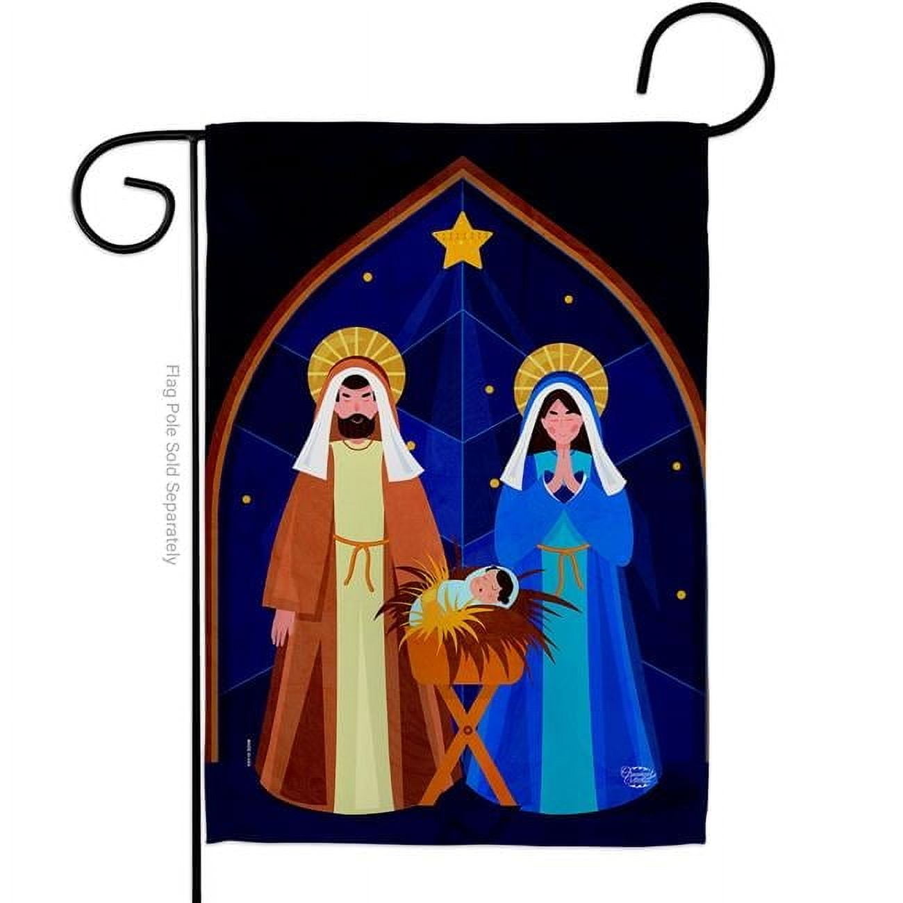 13 x 18.5 in. Nativity of Jesus Garden Flag with Winter Double-Sided ...