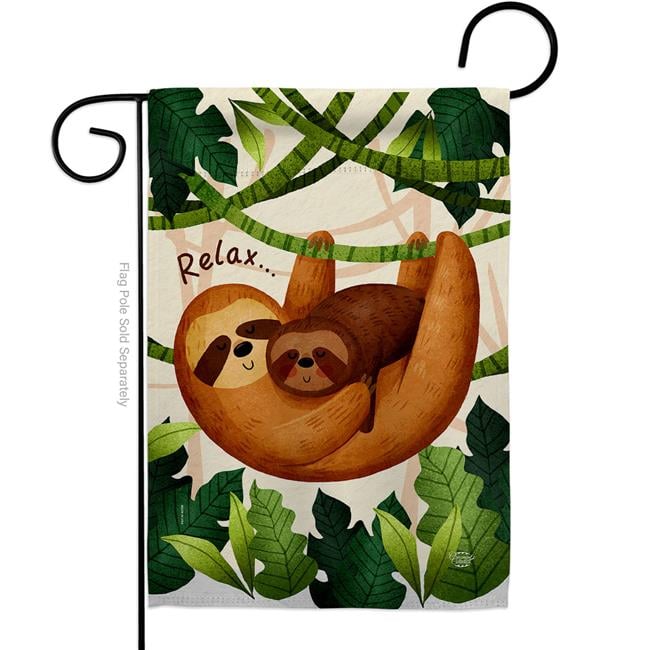 13 x 18.5 in. Relaxing Sloths Garden Flag for Animals Wildlife Double ...