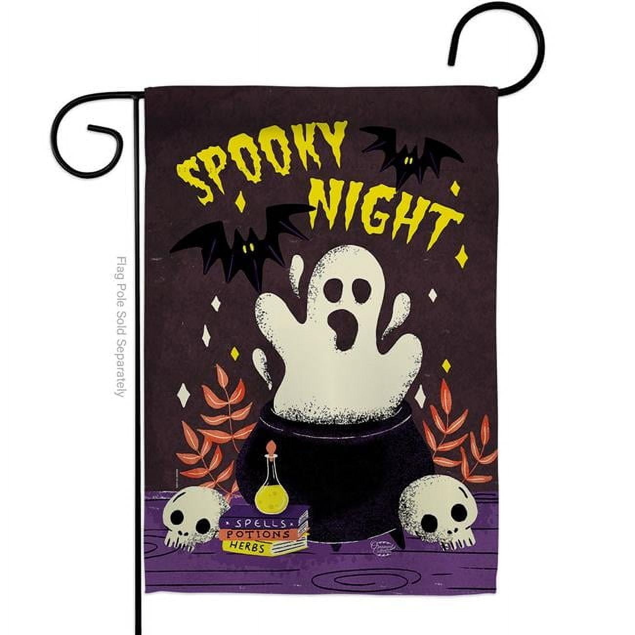 13 x 18.5 in. Spooky Night Garden Flag with Fall Halloween Double-Sided ...