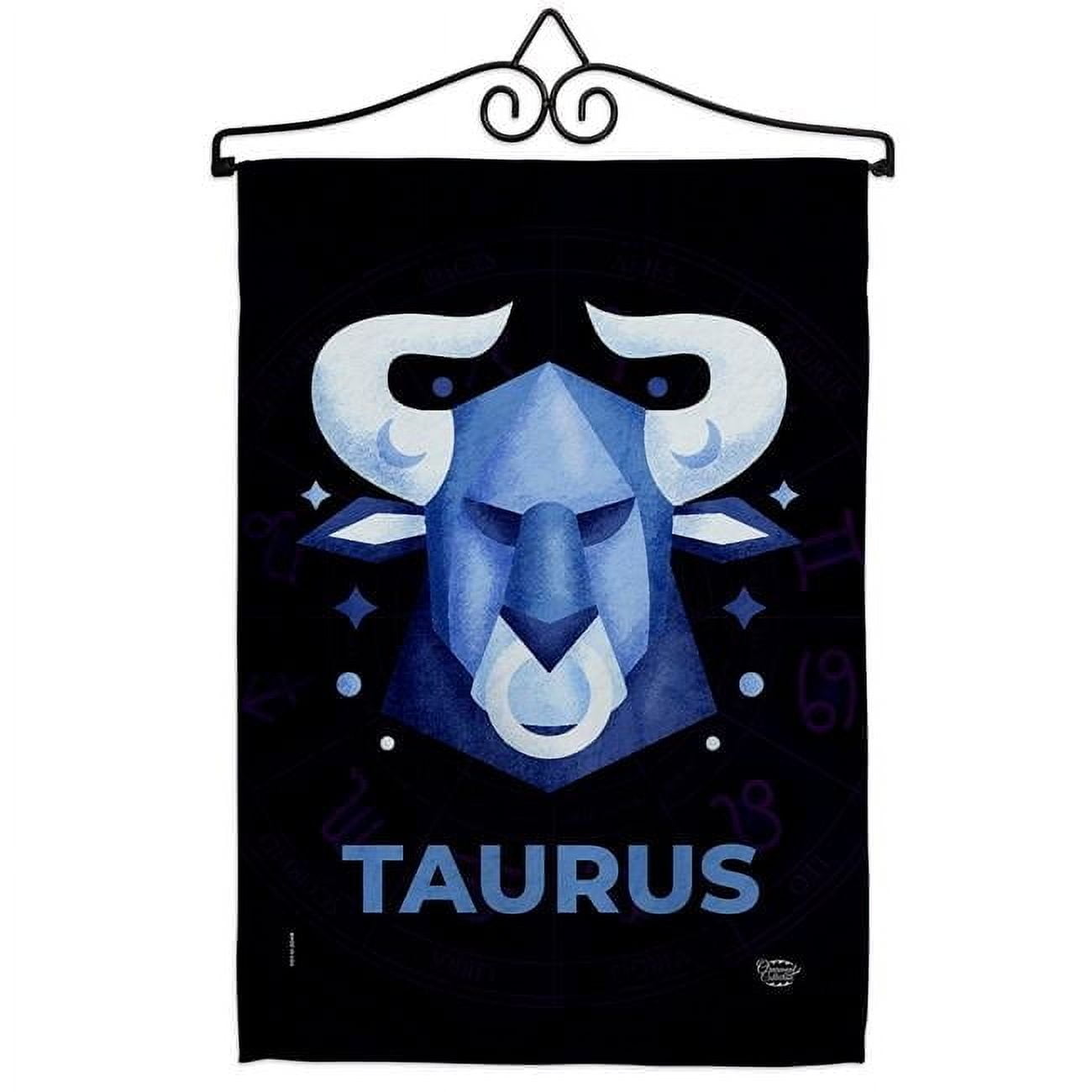 13 x 18.5 in. Taurus Garden Flag Set for Interests Zodiac Double-Sided ...