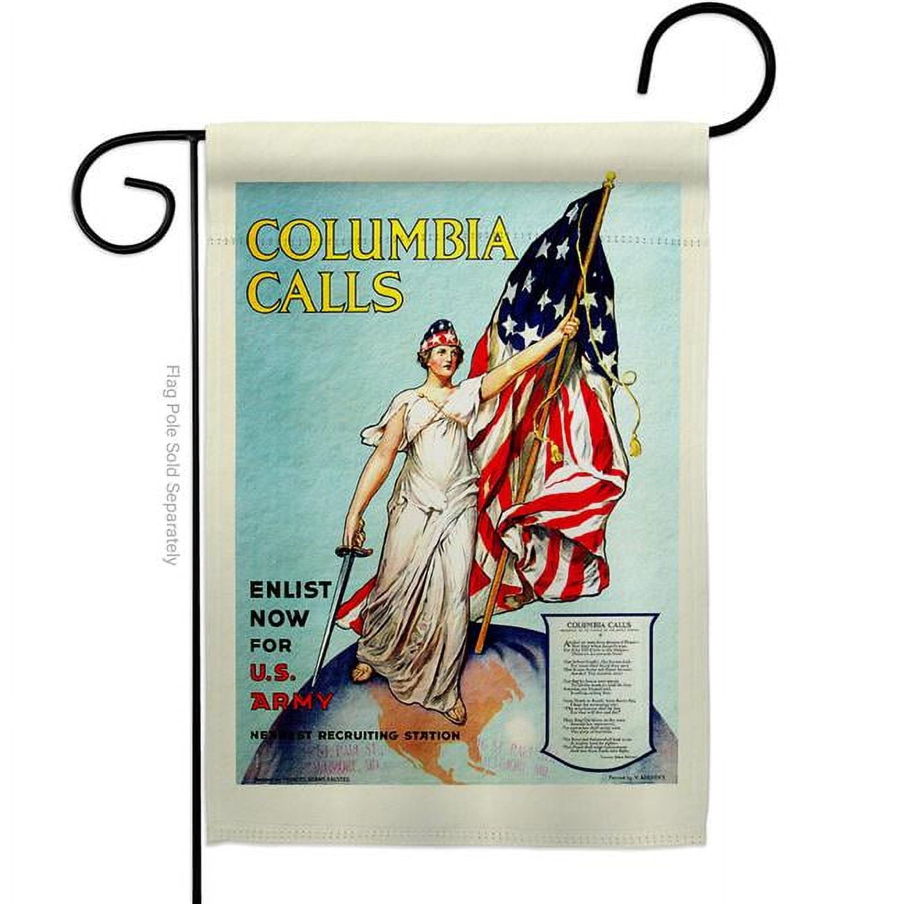 13 x 18.5 in. USS Columbia Calls Garden Flag with Armed Forces Army ...