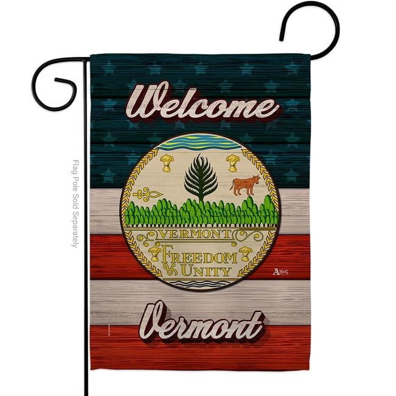 13 x 18.5 in. Welcome Vermont Double-Sided Vertical House Decoration ...