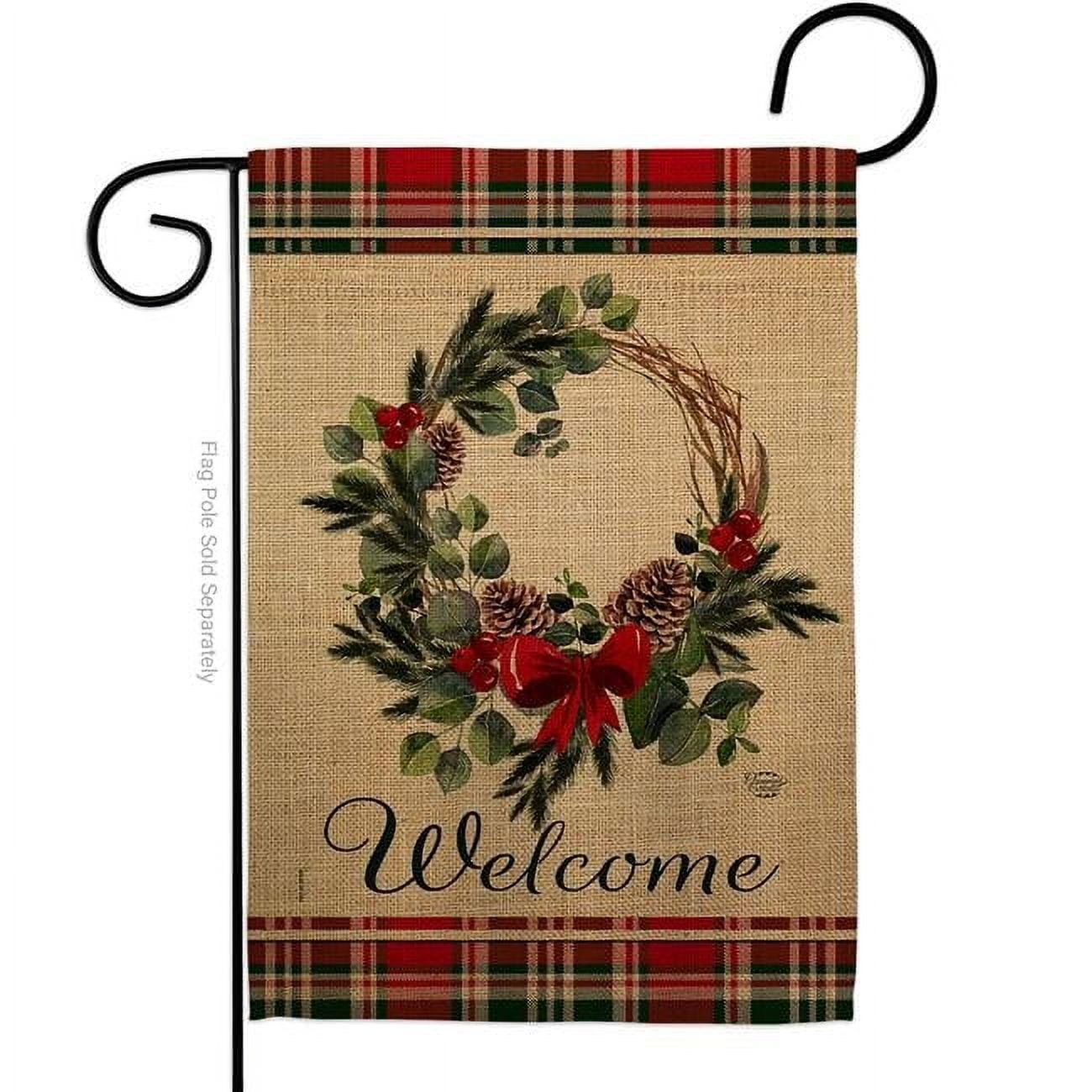 13 x 18.5 in. Winter Wreath Garden Flag with Wonderland Double-Sided ...