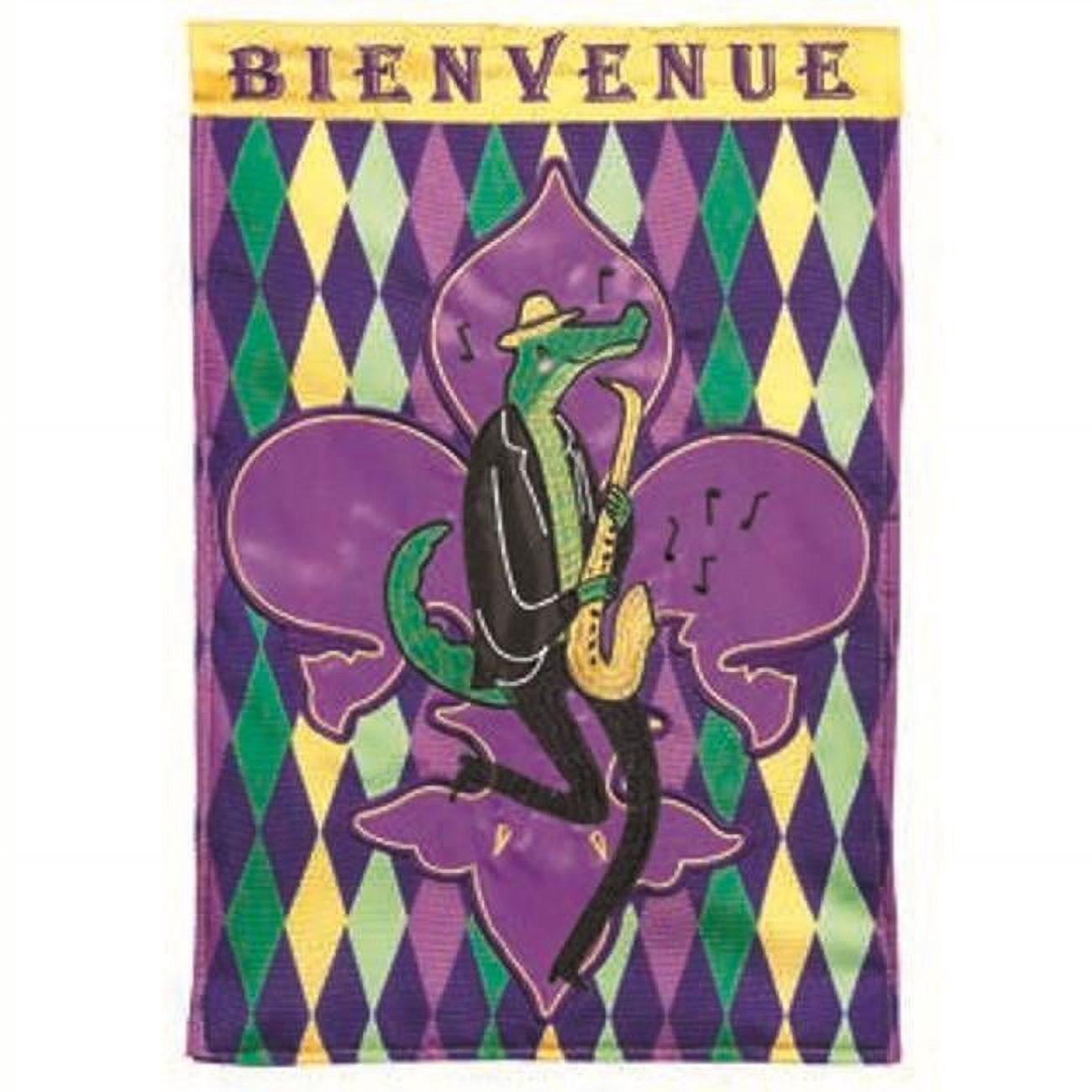 13 x 18 in. Double Applique Alligator with FLD Polyester & Print Garden ...
