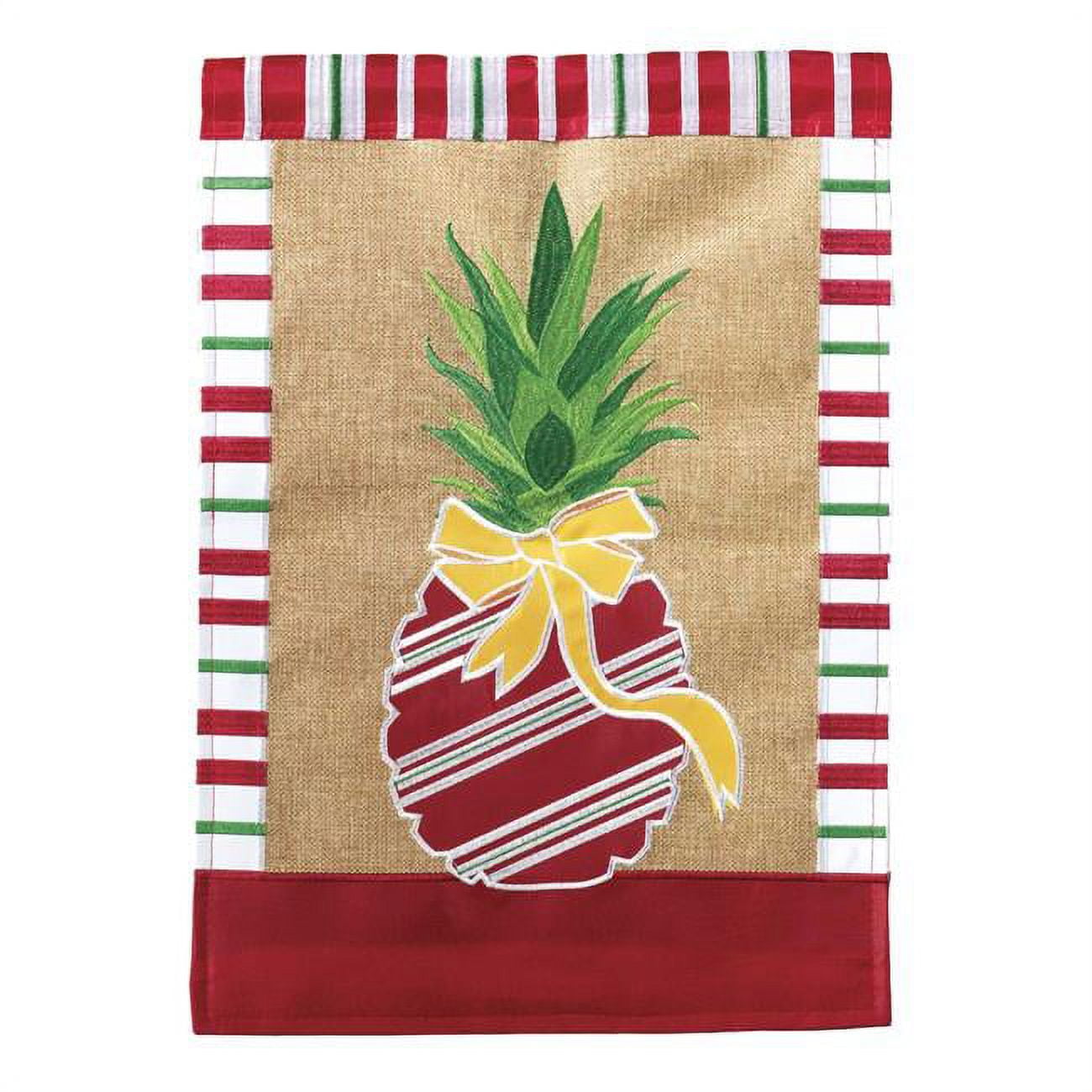 13 x 18 in. Double Applique Custom Pineapple Burlap Garden Flag ...