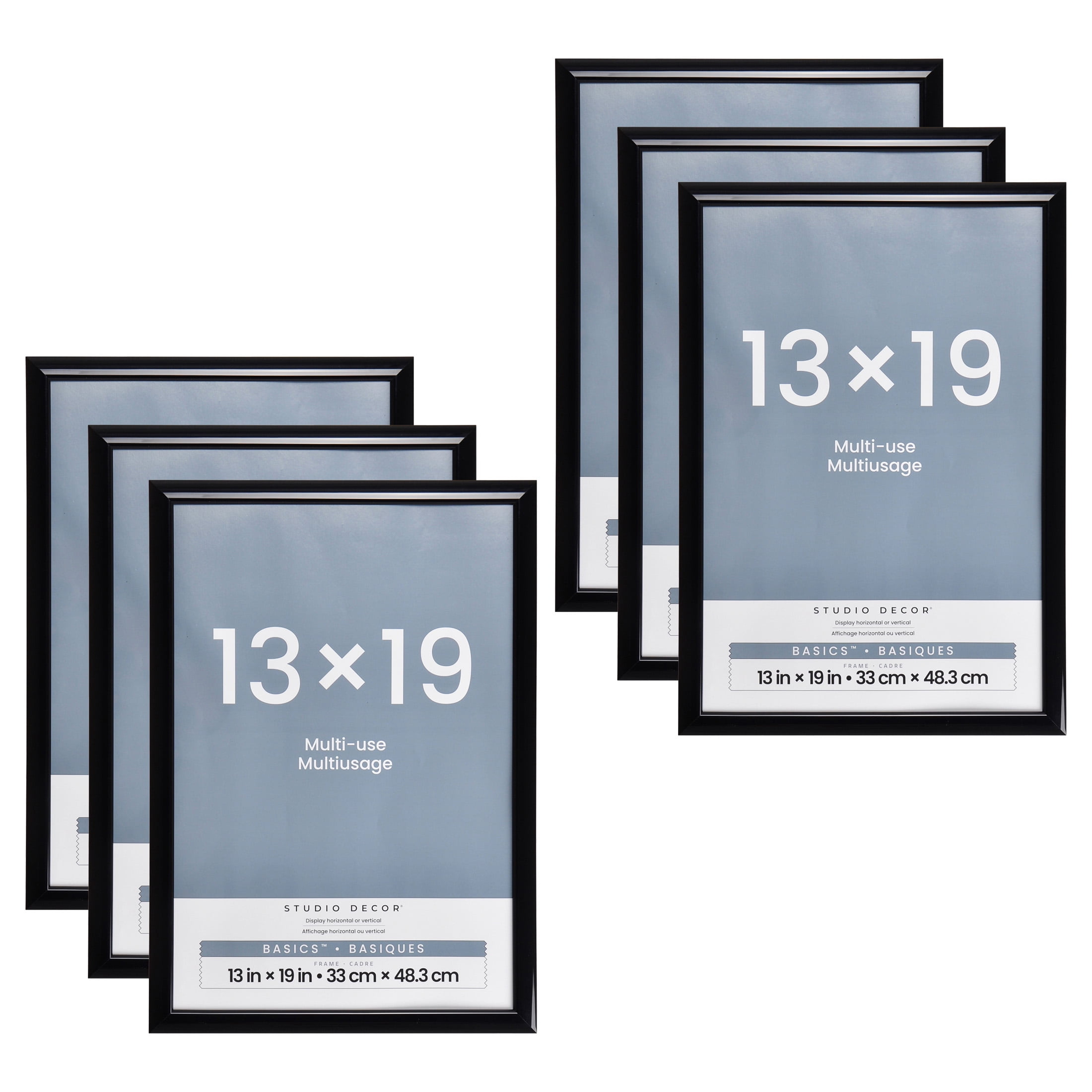 Studio Decor 13" x 19" Black Multi-Use Frames - Wall-Mount PVC, MDF ...
