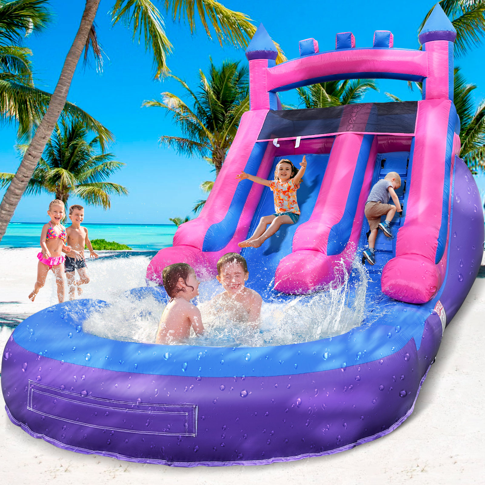 13' x 21' Commercial Water Slide with Splash Pool and Air Blower ...