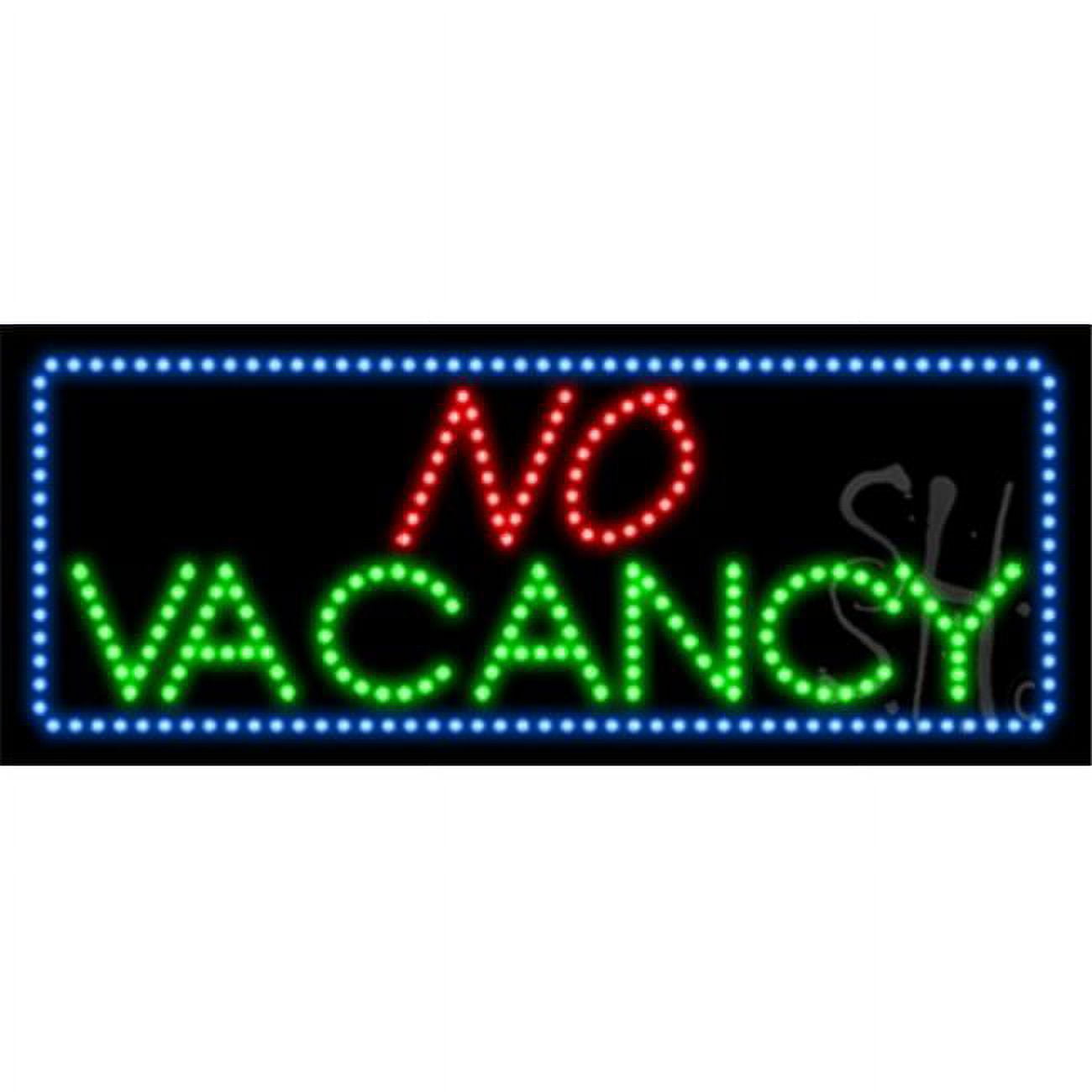 13 x 32 x 1 in. No Vacancy Animated LED Sign - Blue, Red & Green ...