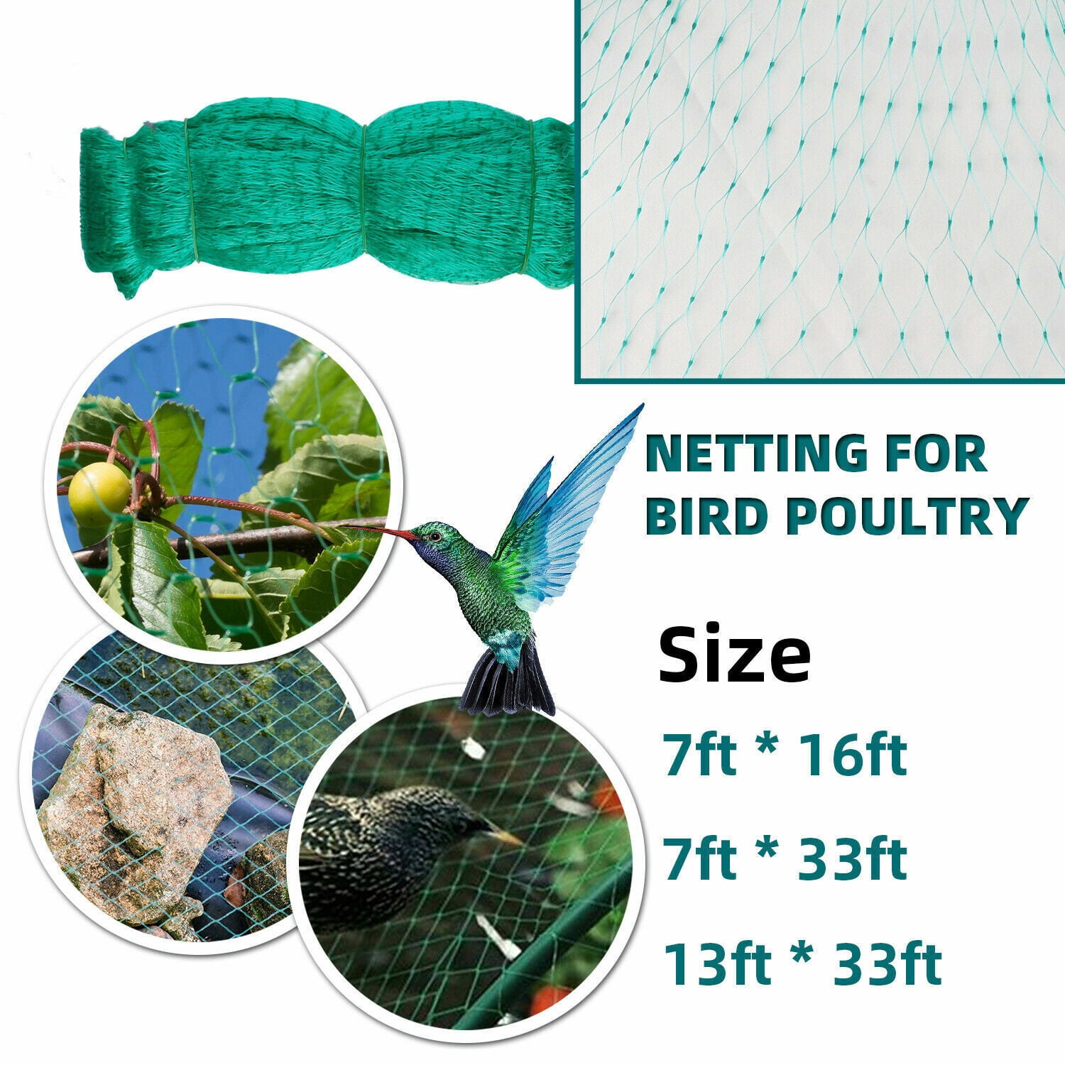 13 x 33 Feet Anti Bird Netting, Green Garden Netting Protect Fruit and ...