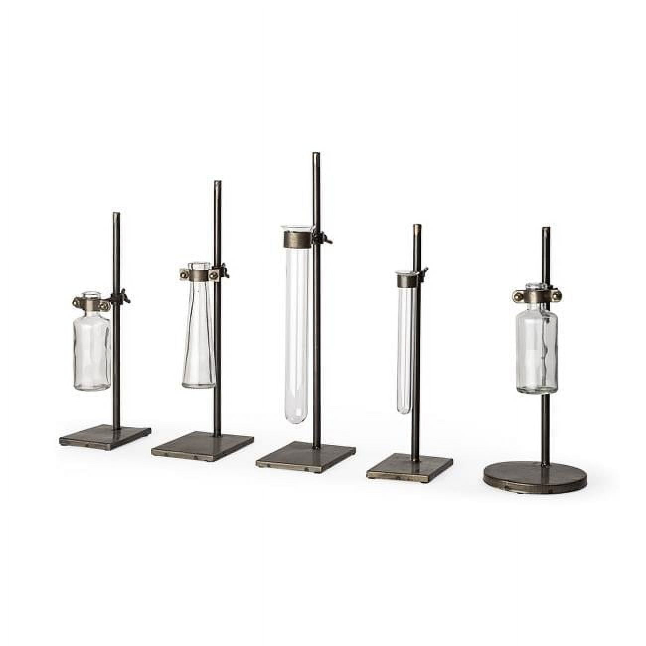 13 x 5 x 5 in. Test Tube Vases with Metal Bases, Dark Brown - Walmart.com