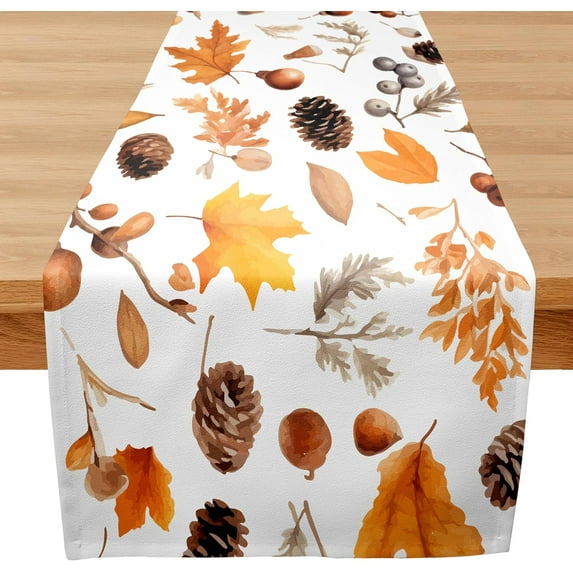 13" x 72" Thanksgiving Pumpkins Table Runner - Rustic Farmhouse Kitchen ...
