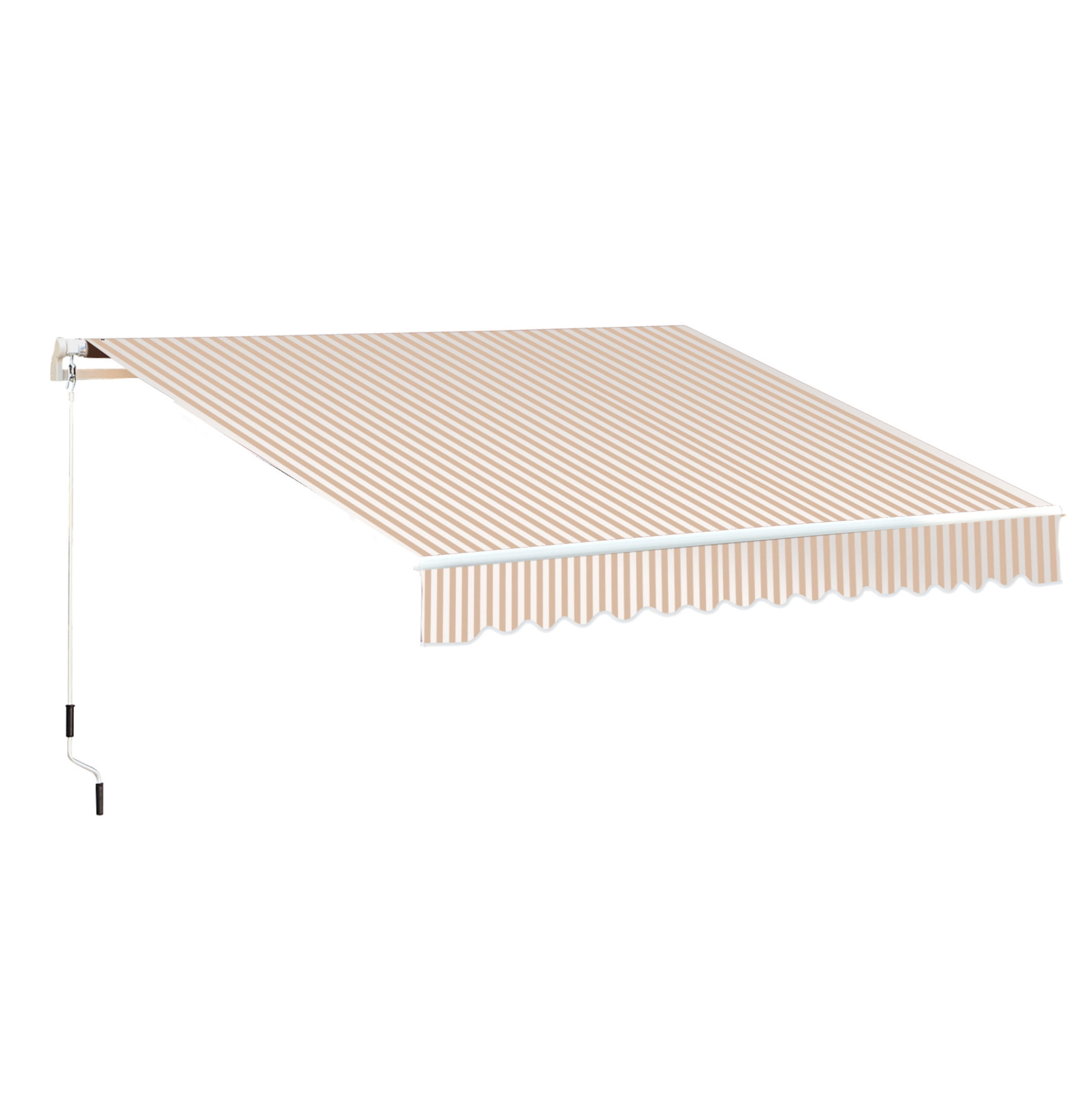 13' x 8' Retractable Awning, Patio Awnings, Sunshade Shelter w/ Manual ...