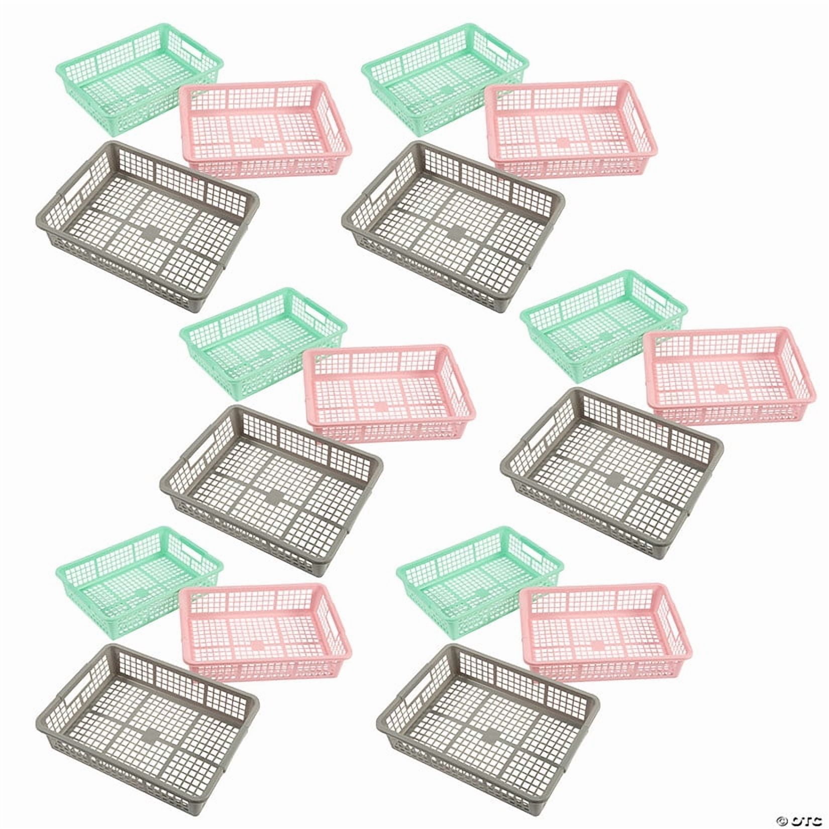 13" x 9 3/4" Bulk 18 Pieces Pastel Classroom Storage Baskets with ...