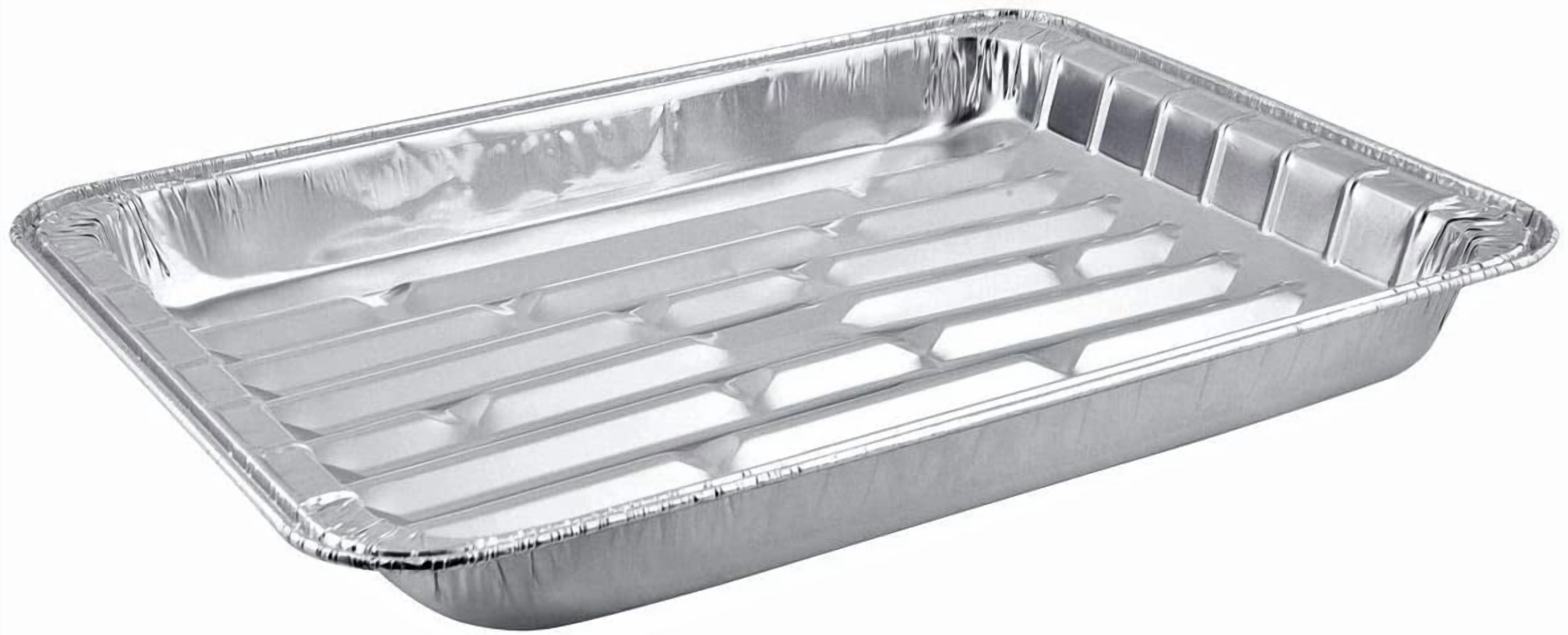 13" x 9" x 1" Disposable Aluminum Broiler Tray Pans - Large Pan Used ...