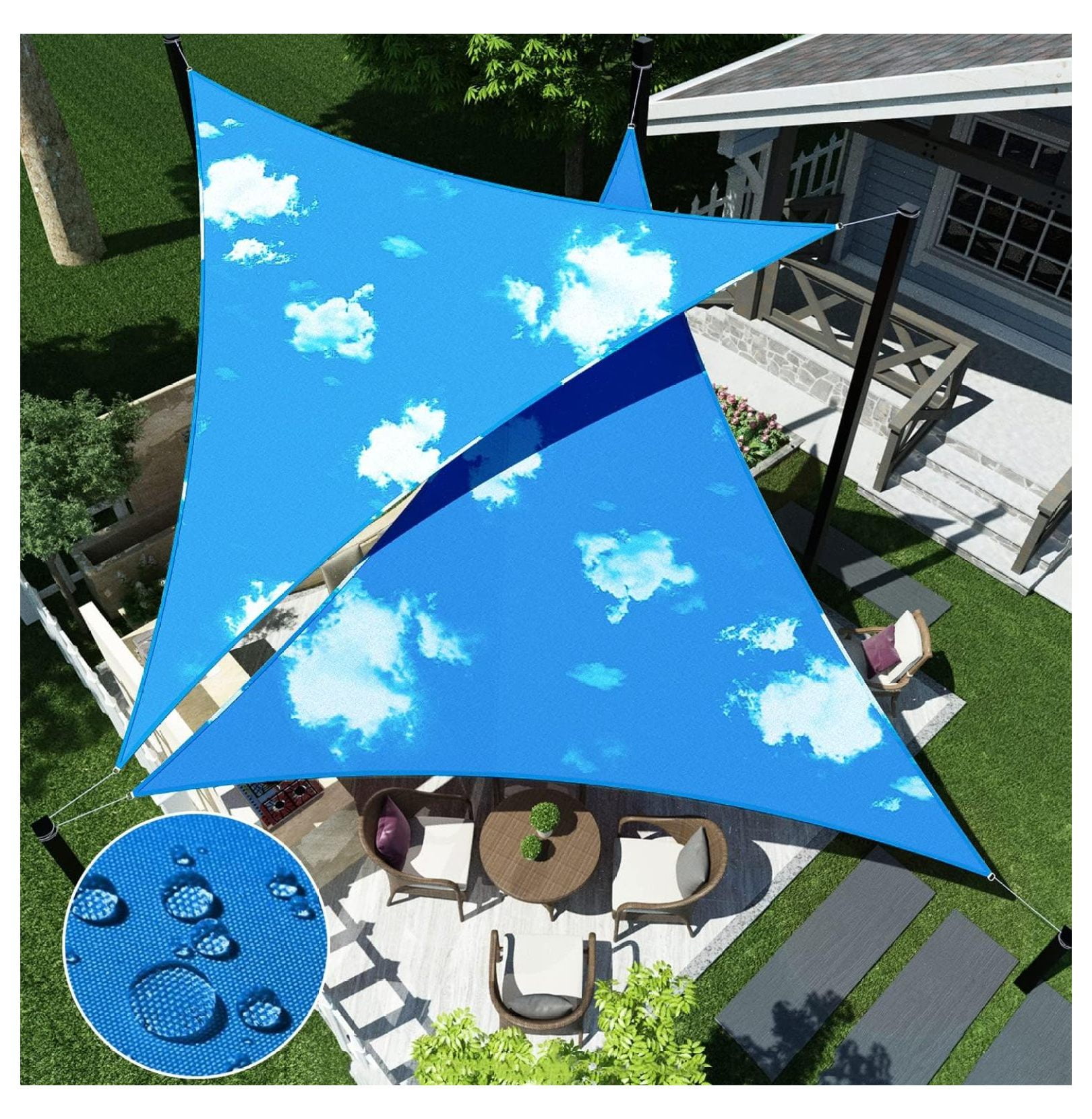 13'x13'x13' Waterproof Sun Shade Sail Triangle Canopy Cover UV Blockage ...