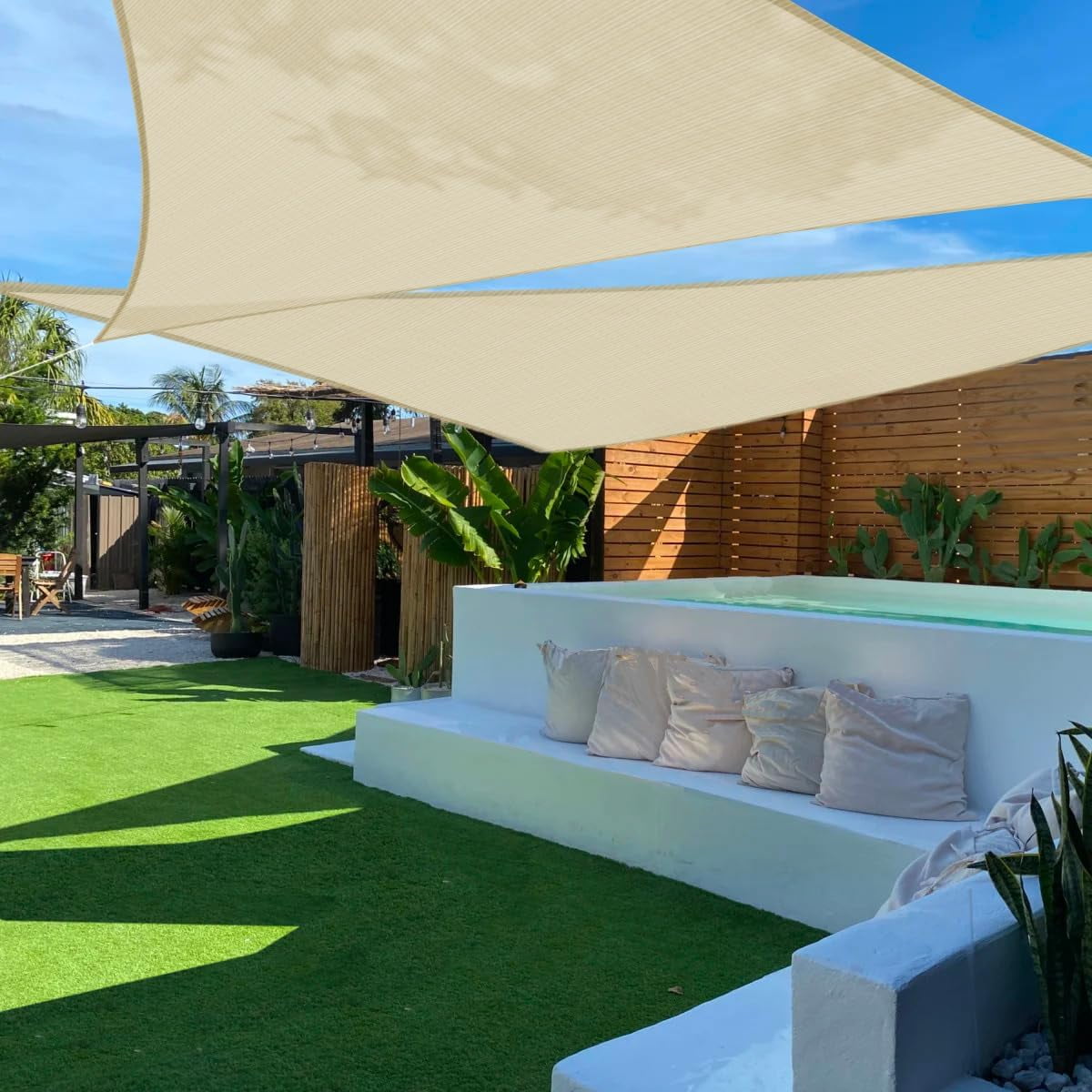 13'x13'x18' Sun Shade Sail Right Triangle Permeable Canopy UV Block ...