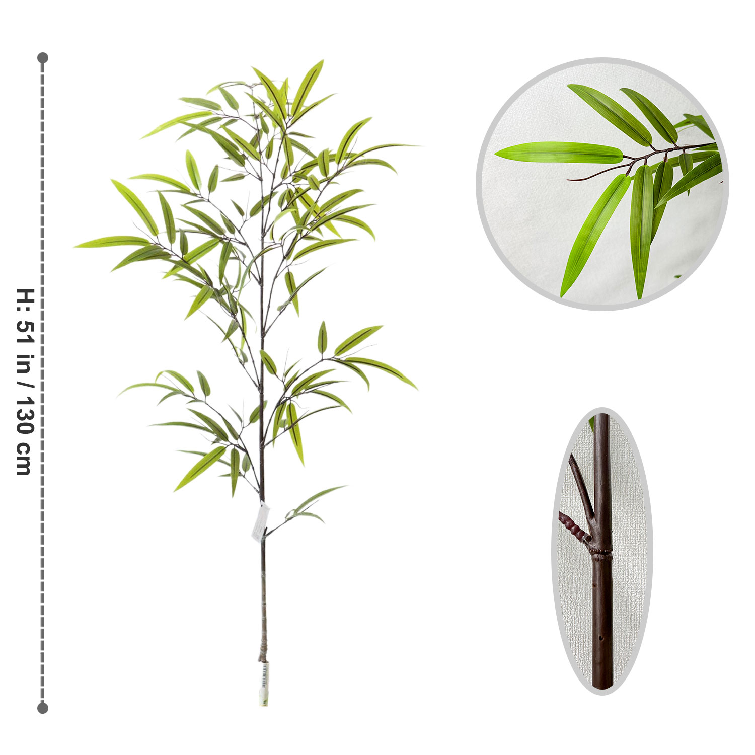 130-210cm Artificial Bamboo Greenery Leaves Fake plants Outdoor ...