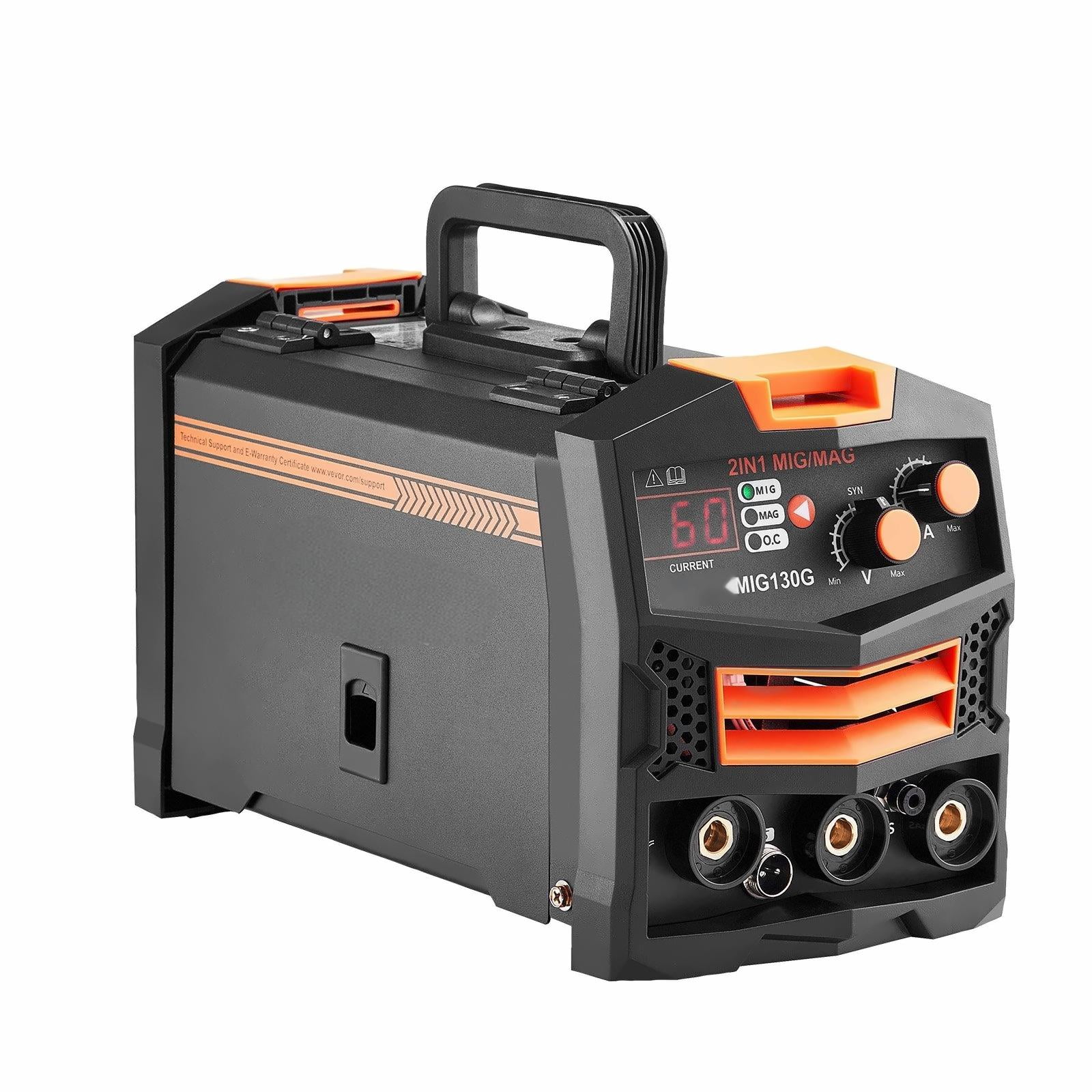 130 Amp MIG Welder - 2-in-1 Flux Core/Gas MIG Welding Machine, Portable ...