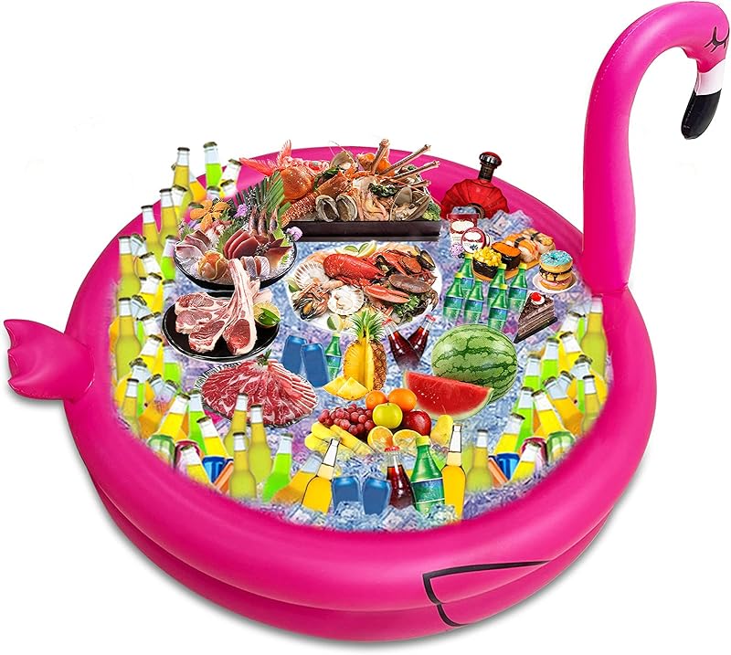 130+ Cans Super Large Capacity Inflatable Flamingo Drink Cooler with ...