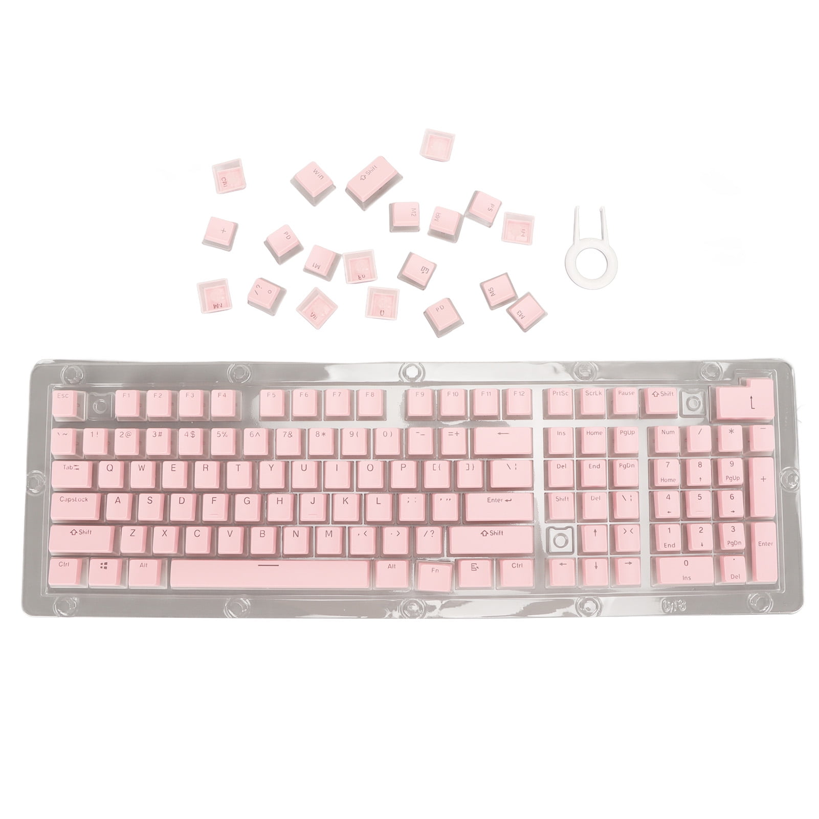 130-Key Pink Mechanical Keyboard Set for DIY Customization ABS Two-Tone ...