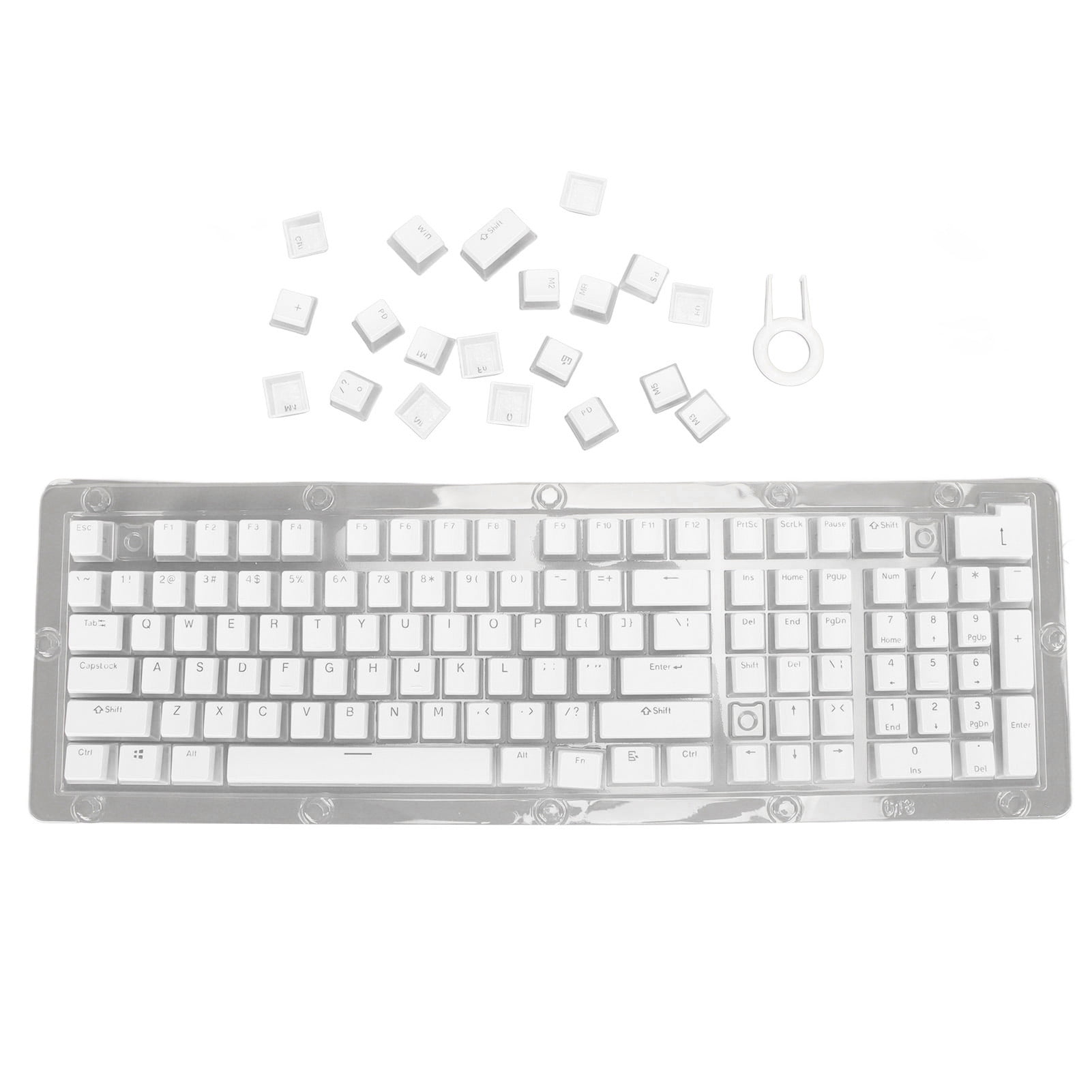 130-Key Set for DIY Mechanical Keyboards - OEM Height, White ABS Two ...