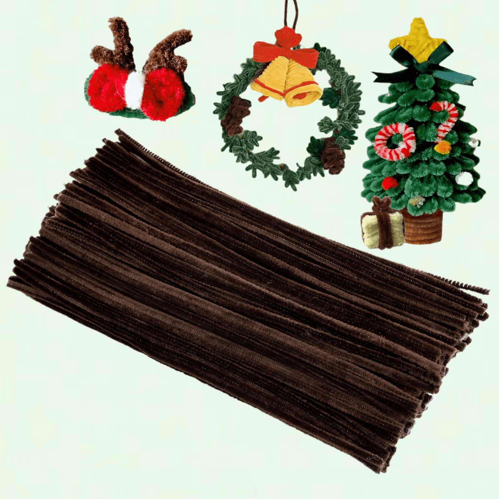 130 PCS Dark Brown Craft Pipe Cleaners for Artistic Cleaning Handmade ...
