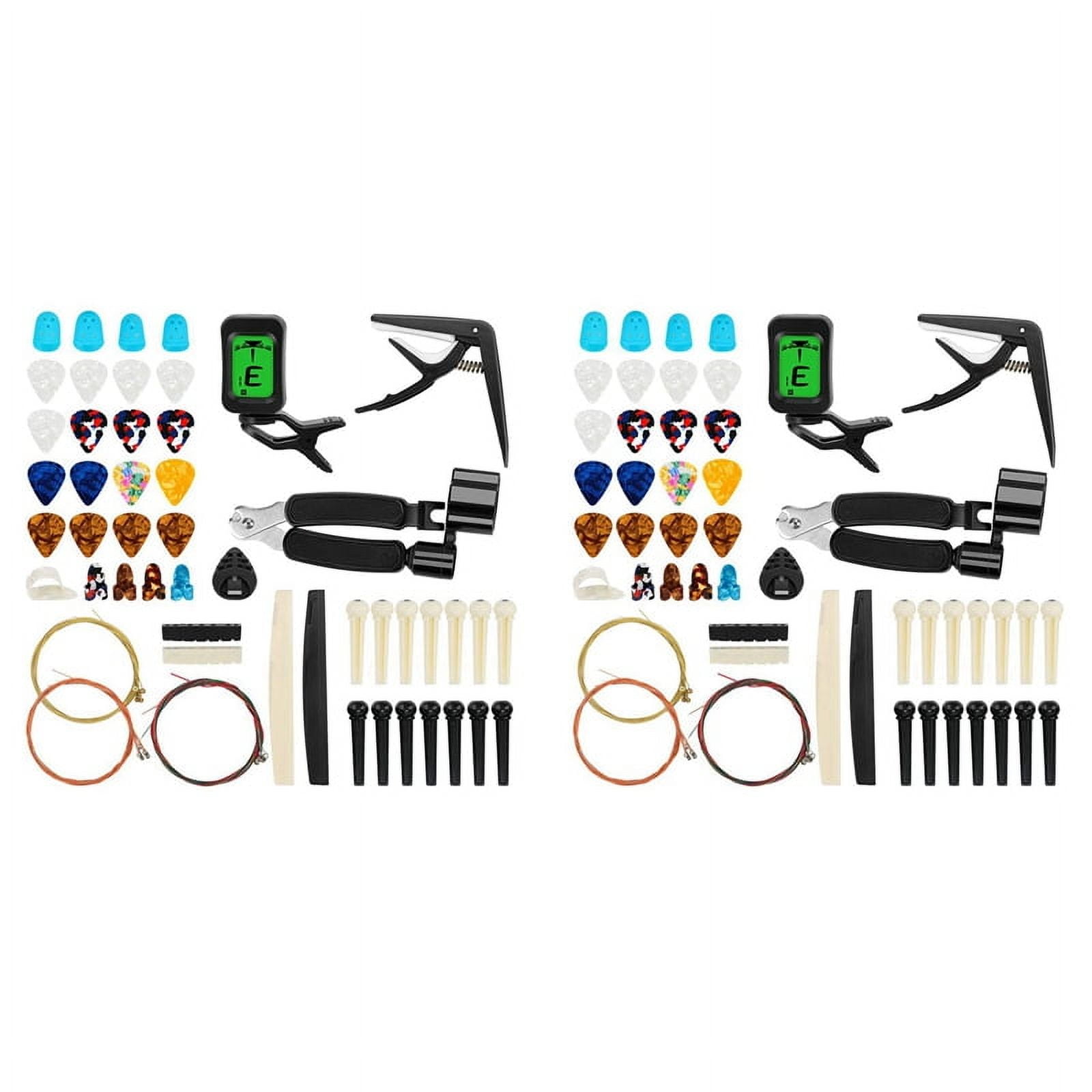 130 PCS Guitar Accessories Kit with Guitar Strings, Tuner, Capo, Picks ...