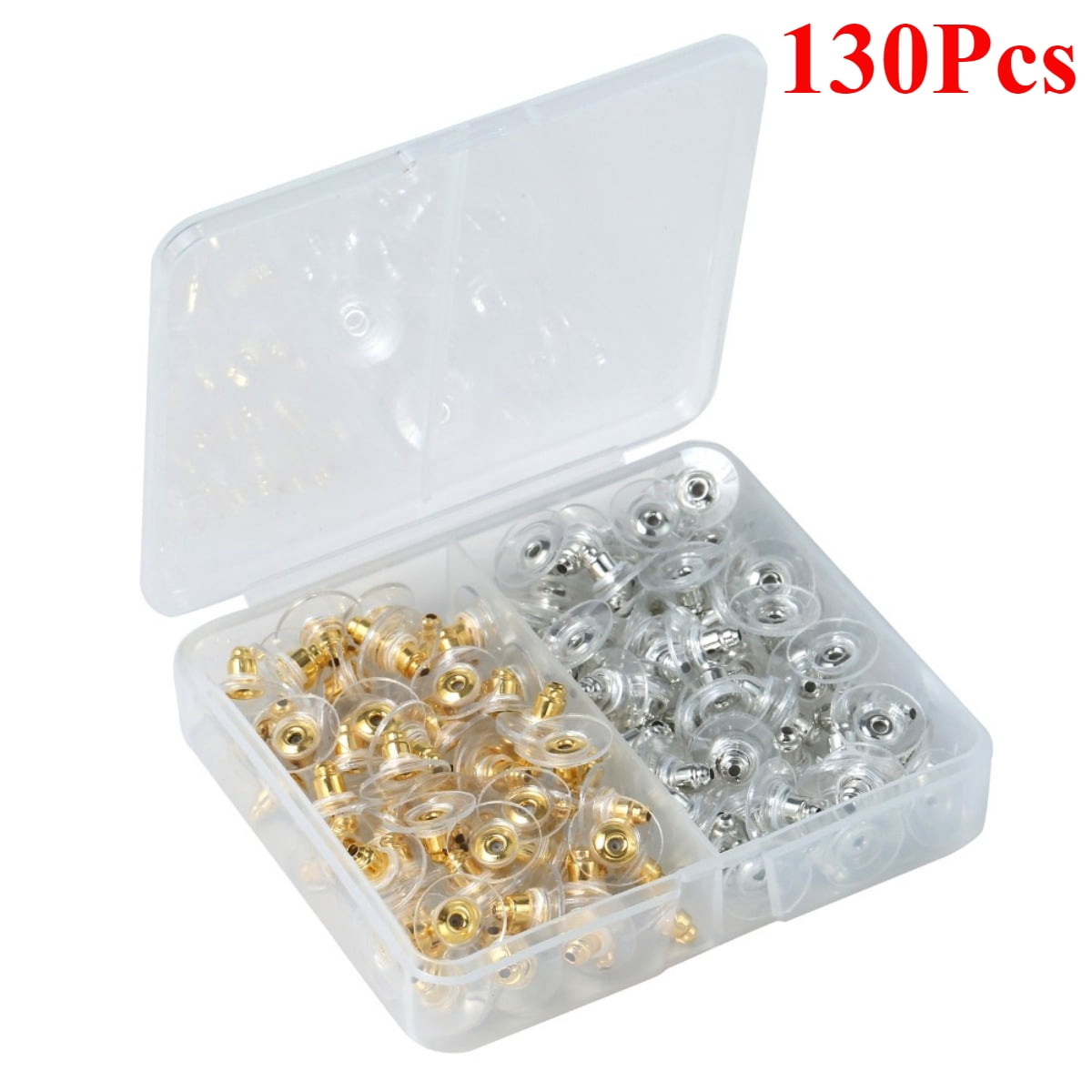 130-Pack Earring Backs Rubber Stoppers - Unique Designs (Gold&Silver ...