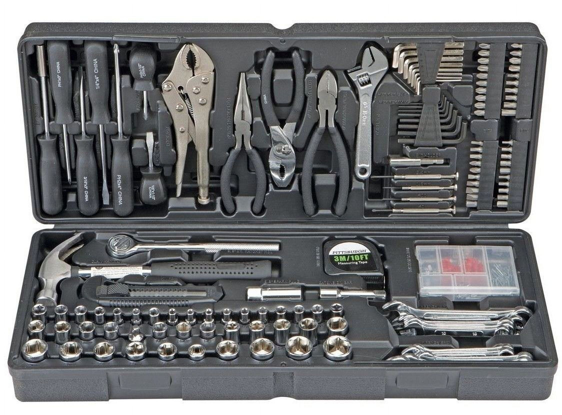 130 Pc Tool Set & Case DIY Auto Home Repair Kit SAE Metric Texas Tool ...