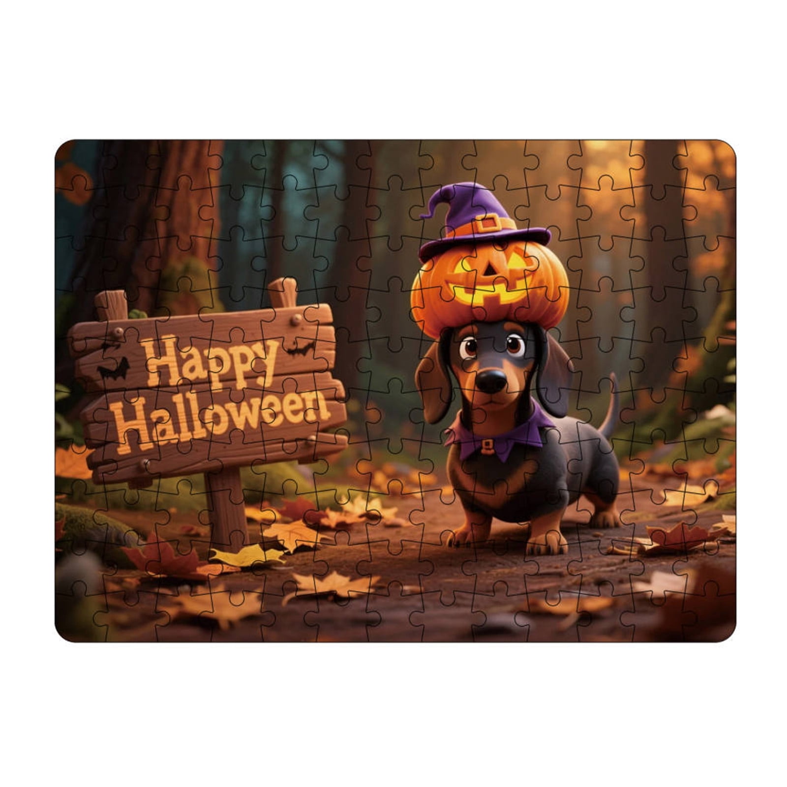 130 Piece Halloween Jigsaw Puzzle - Spooky Haunted House with Pumpkins ...
