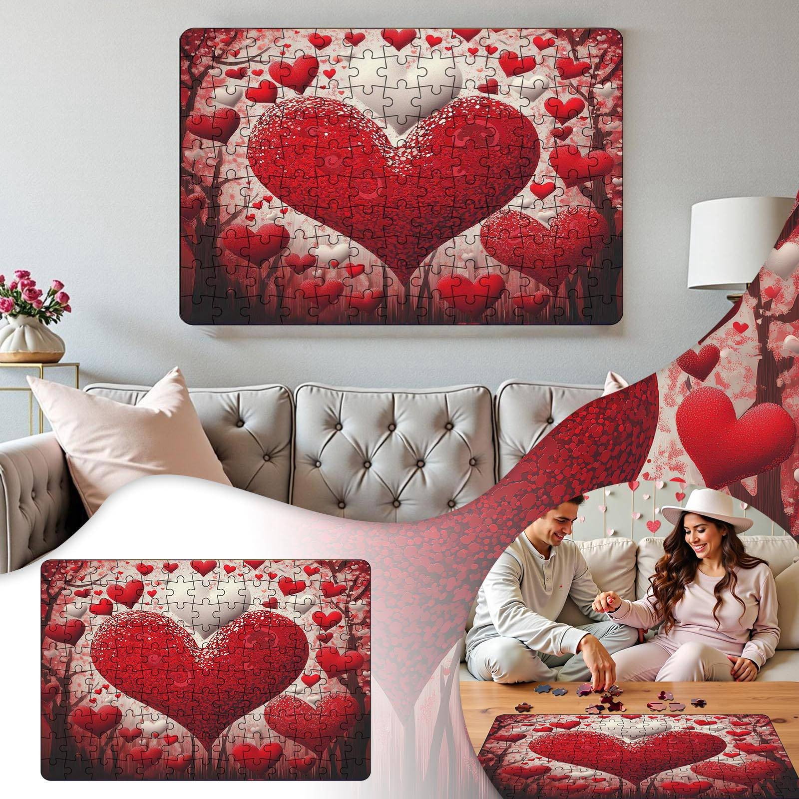 130 Piece Valentine's Day Puzzle Set Valentine's Day Heart Puzzle For ...