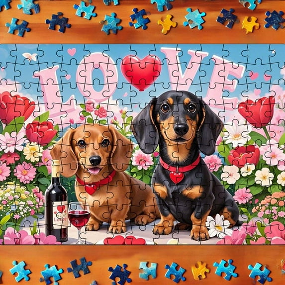 130 Piece Valentine's Day Themed Puzzle Set for Family and Couples ...