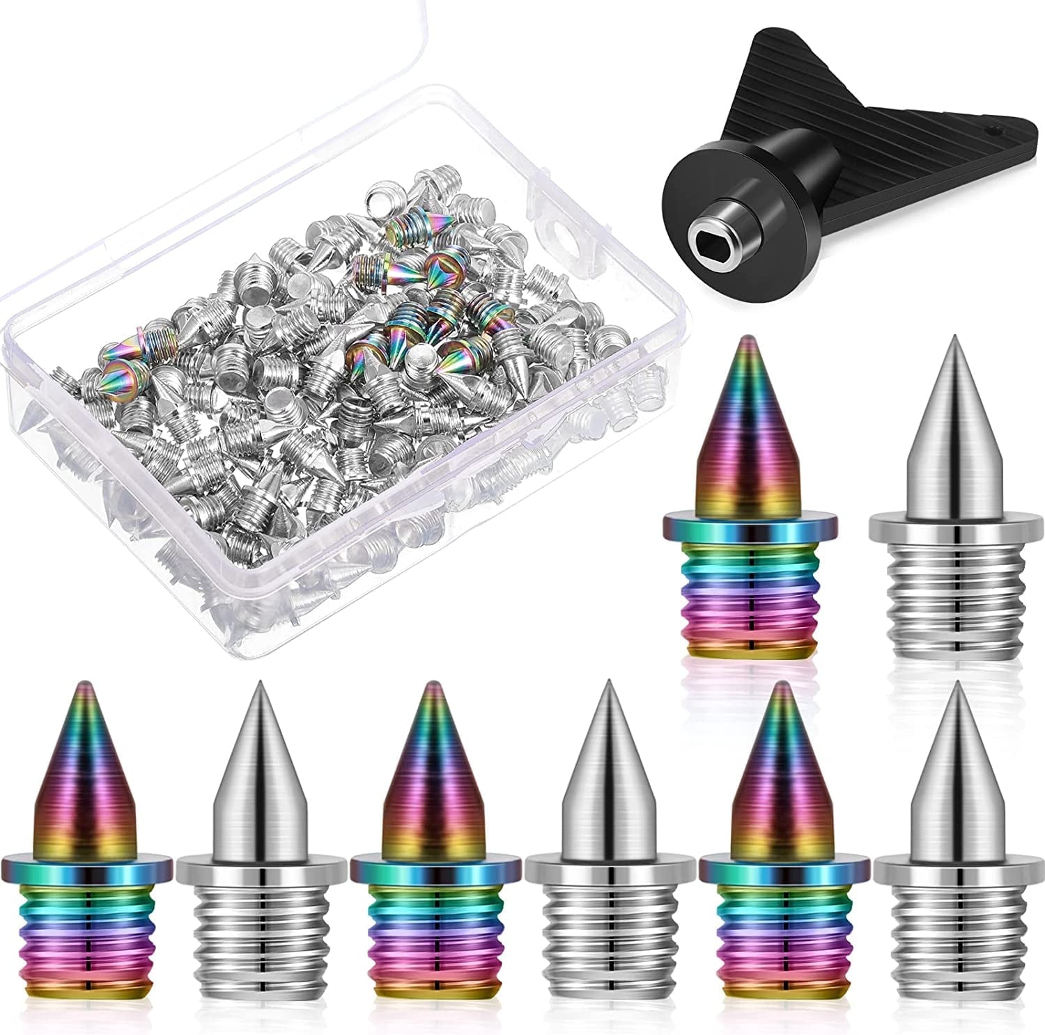 130 Pieces Steel Track Spikes 1/4 Inch Track Shoe Spikes Pyramid ...