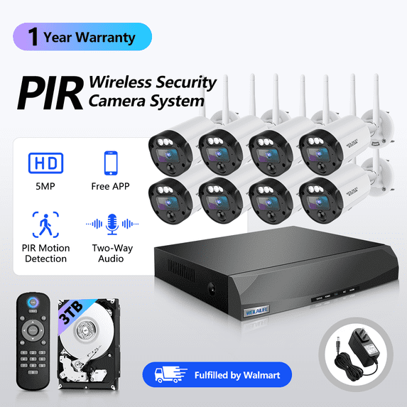 【130° Ultra Wide Angle】Outdoor Wireless Security Camera System, Home ...