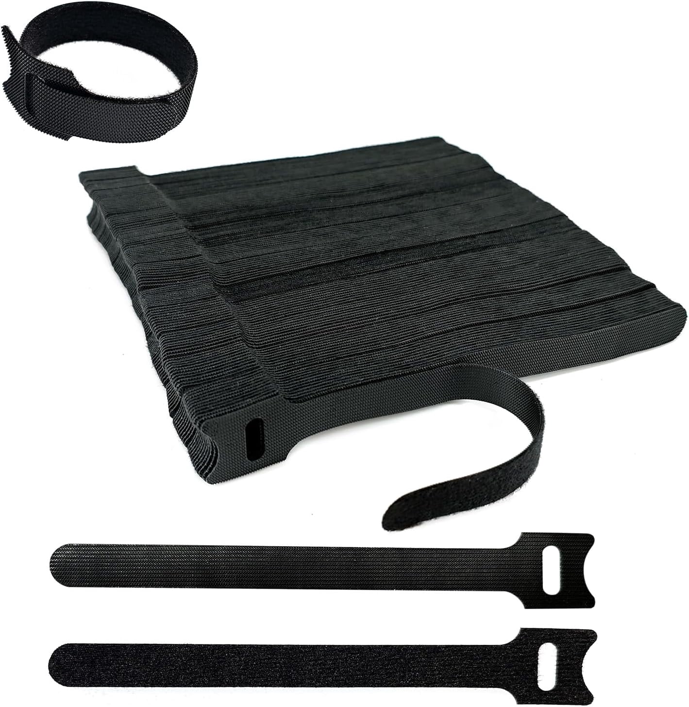 130 pack reusable cable management strap, 6-inch self-adhesive magic ...