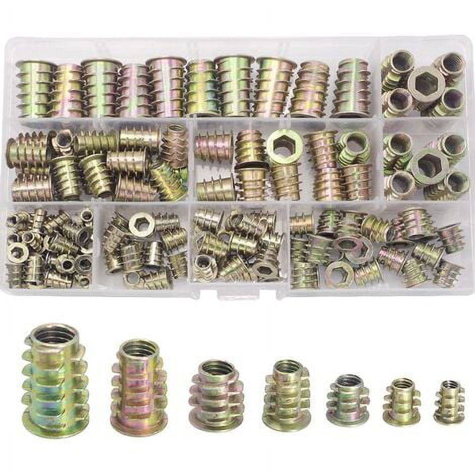 130 threaded inserts, used for furniture insertion nuts, threaded wood ...