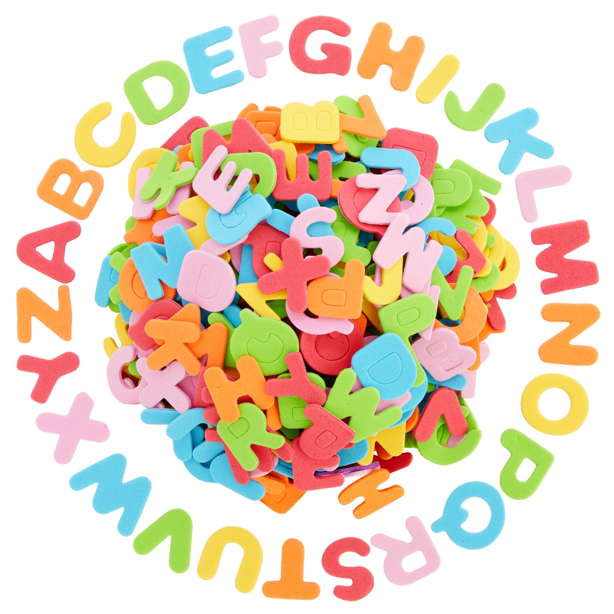 Sticko Solid Bright Multicolor Alphabet Vinyl Stickers, 97 Piece ...