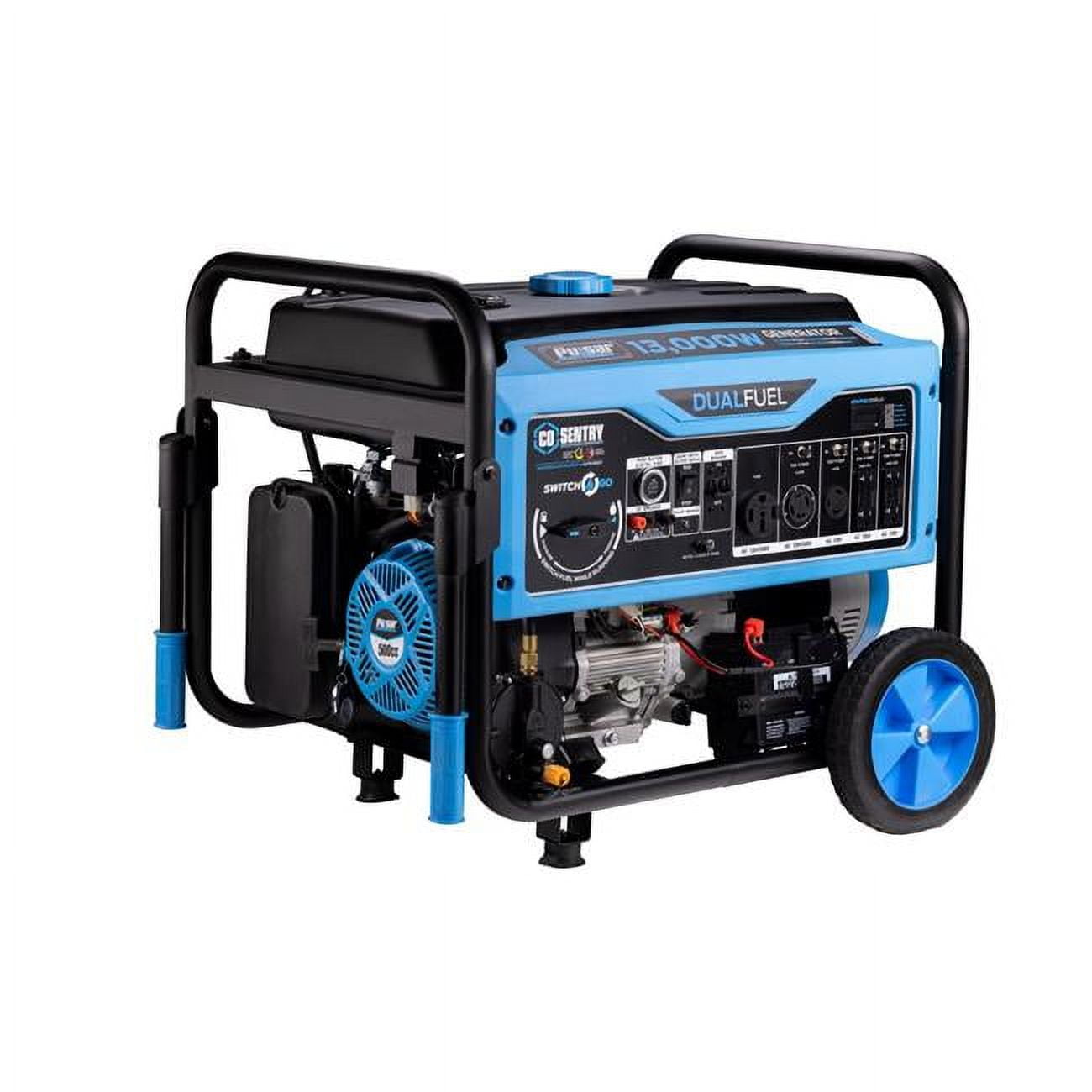 13000-Watt Dual Fuel Generator with Recoil - Remote & Push Button Start ...