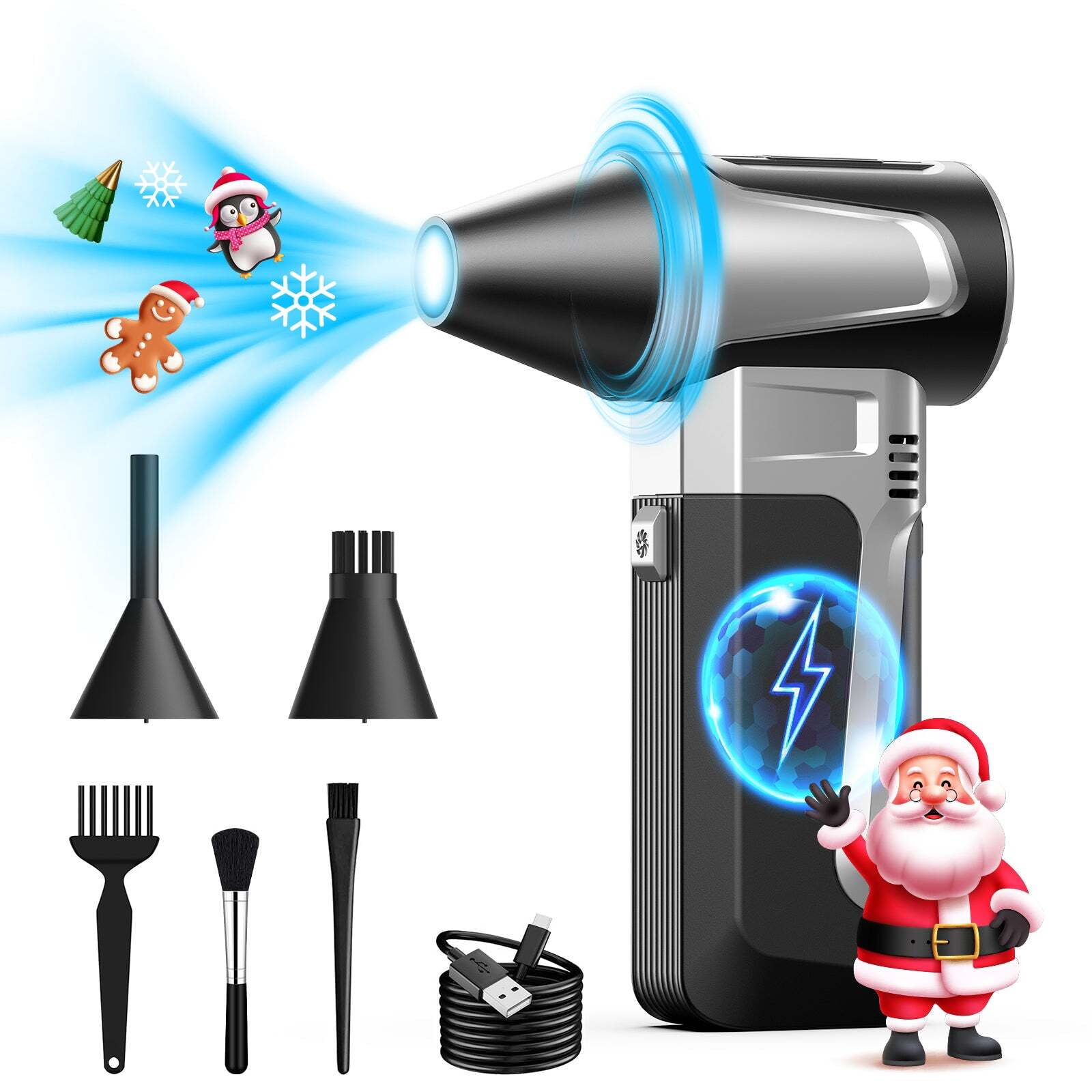 130000RPM Cordless Air Duster Compressed Air Blower Computer Cleaning ...
