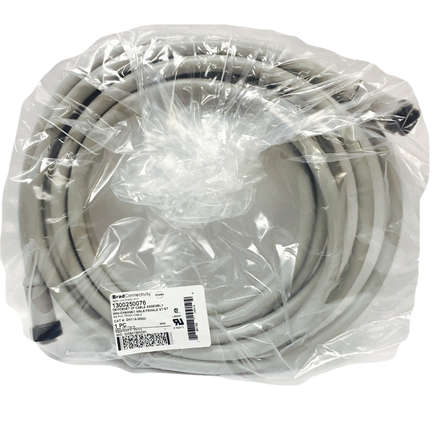 1300250076 Devicenet 5p Cable Assembly Mini-Change. Male/Female ST/ST ...